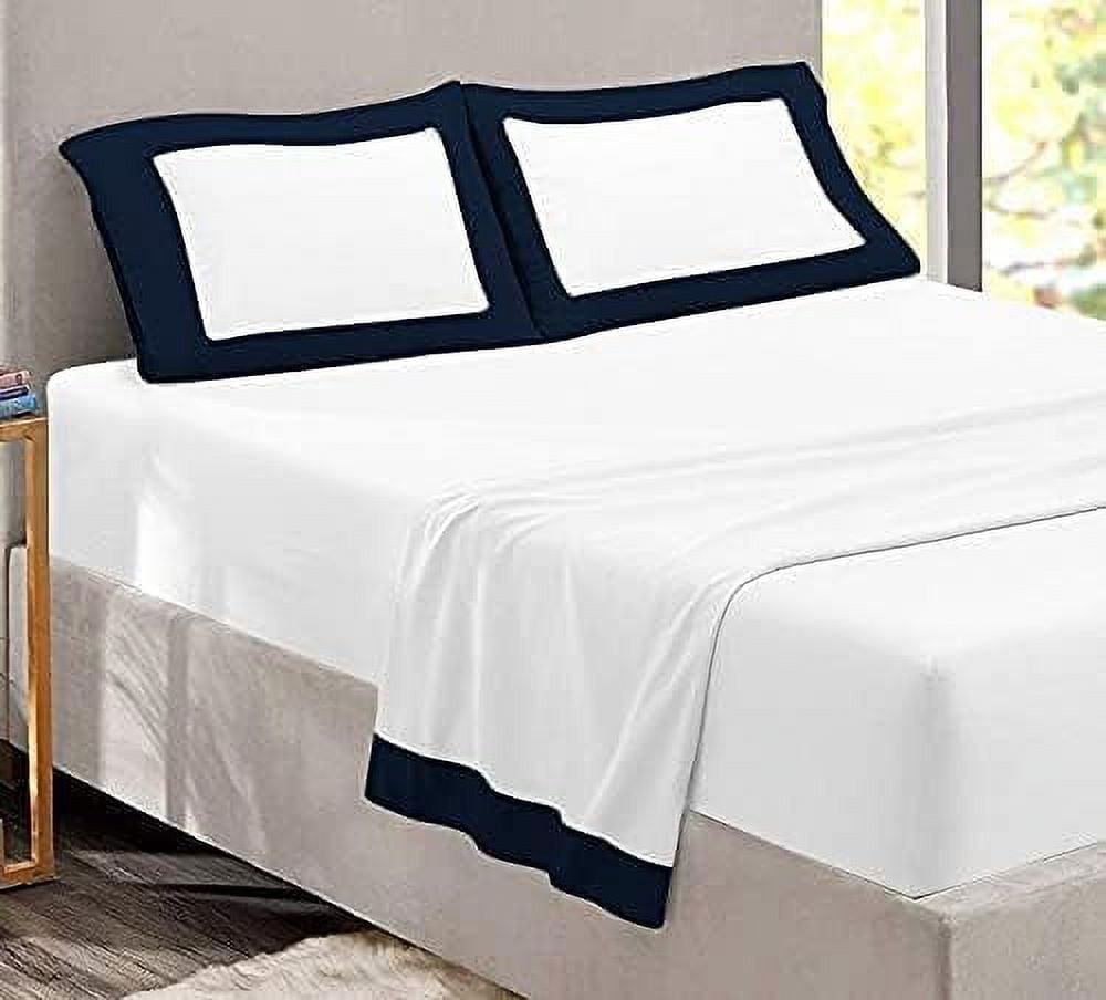 Sheet Set with Dual Color, 4 PC Stylish Bedding with 24" Deep Pockets ...