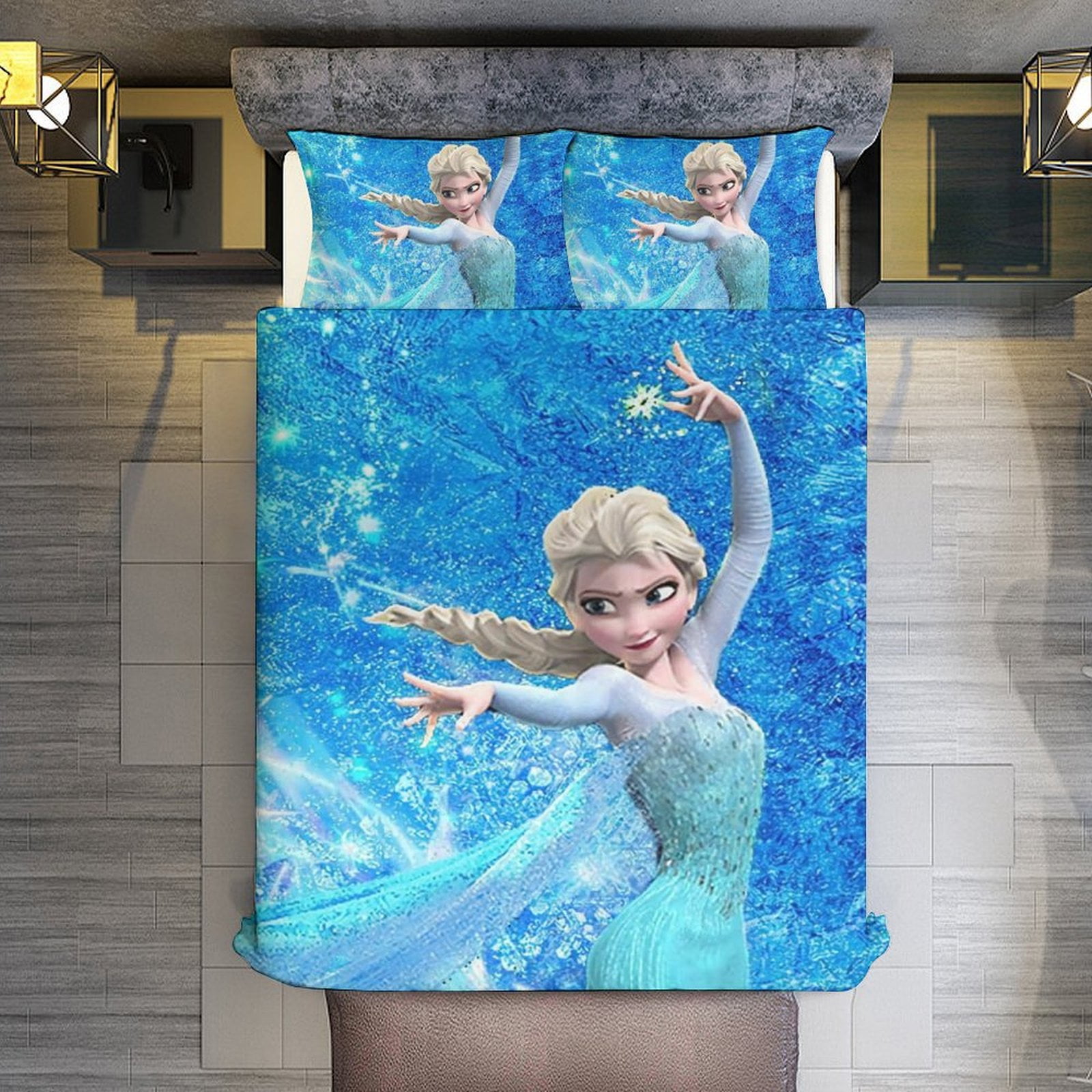 Sheet Set Queen Size,Frozen-Elsa Snowflake Swirls Princess Duvet Cover ...