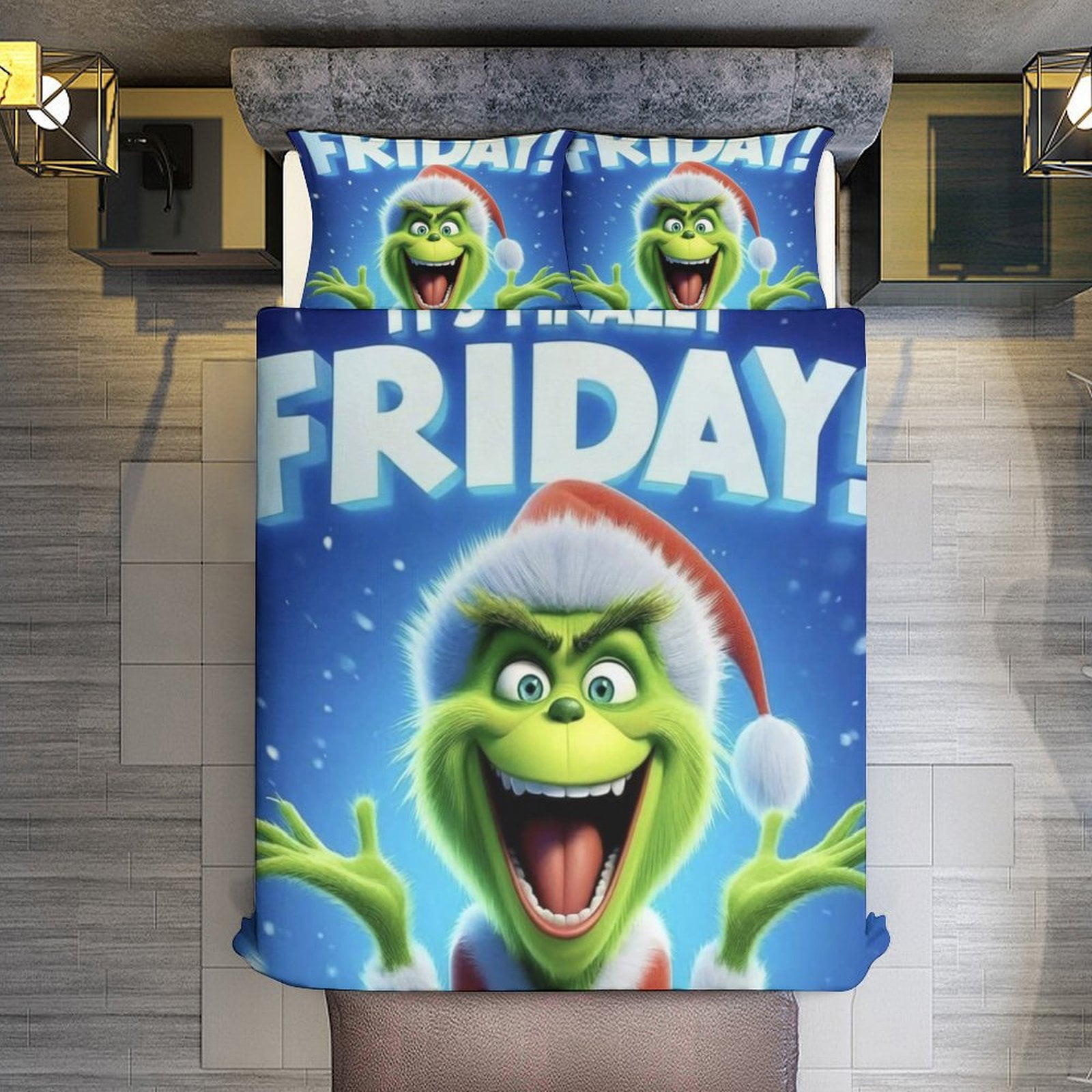 Sheet Set Queen Size,Grinch IT'S FINALLY FRIDAY! Duvet Cover for Kids ...