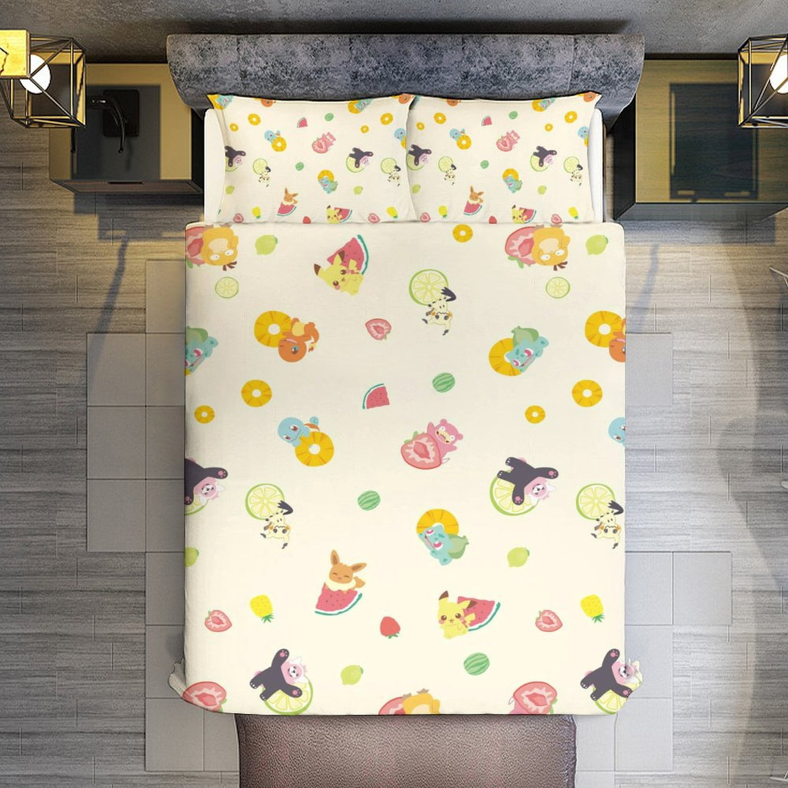 Sheet Set Queen Size,Pokémon Charmander Squirtle Bulbasaur Psyduck ...