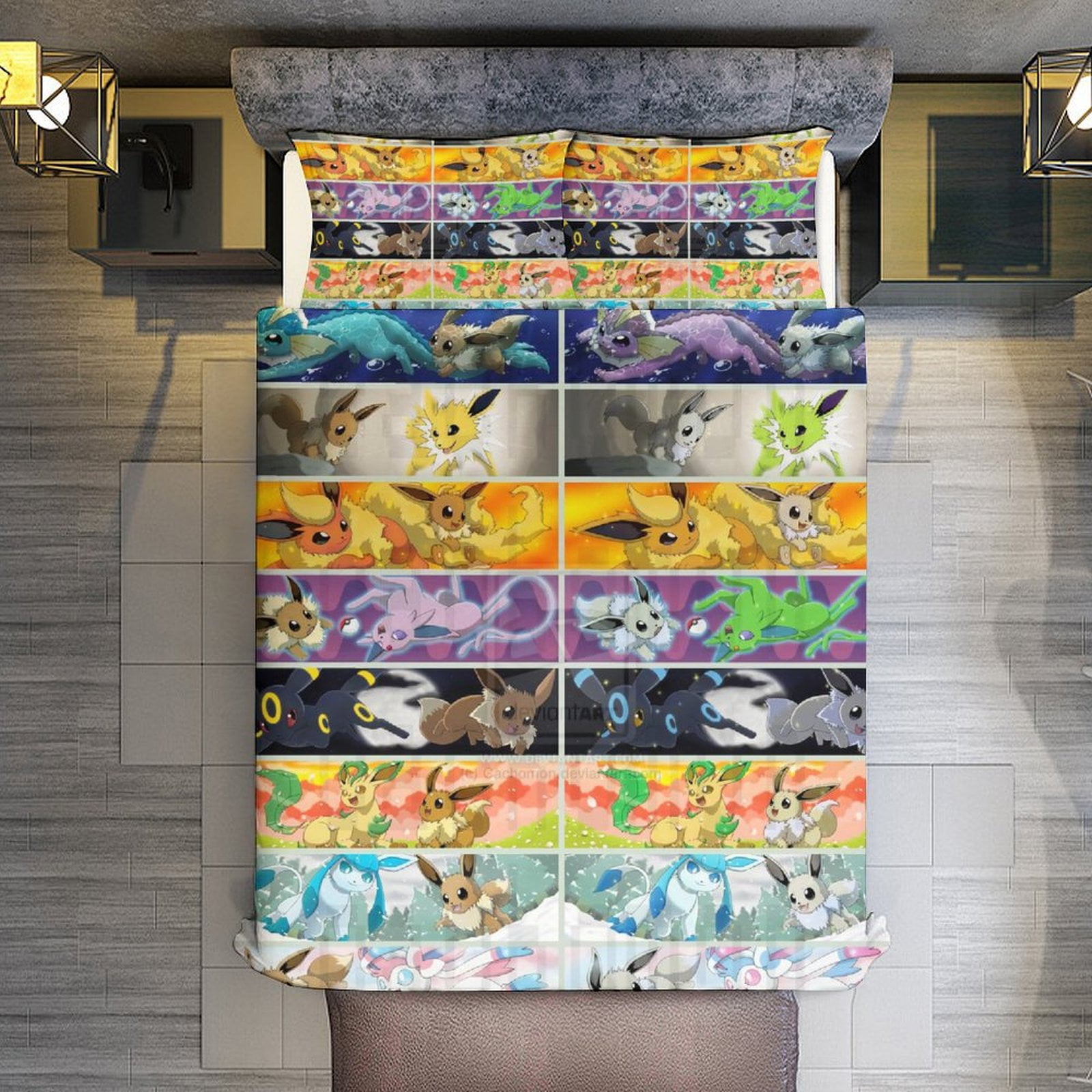 Sheet Set Queen Size,Pokemon Eevee,vaporeon,leafeon,umbreon,espeon ...