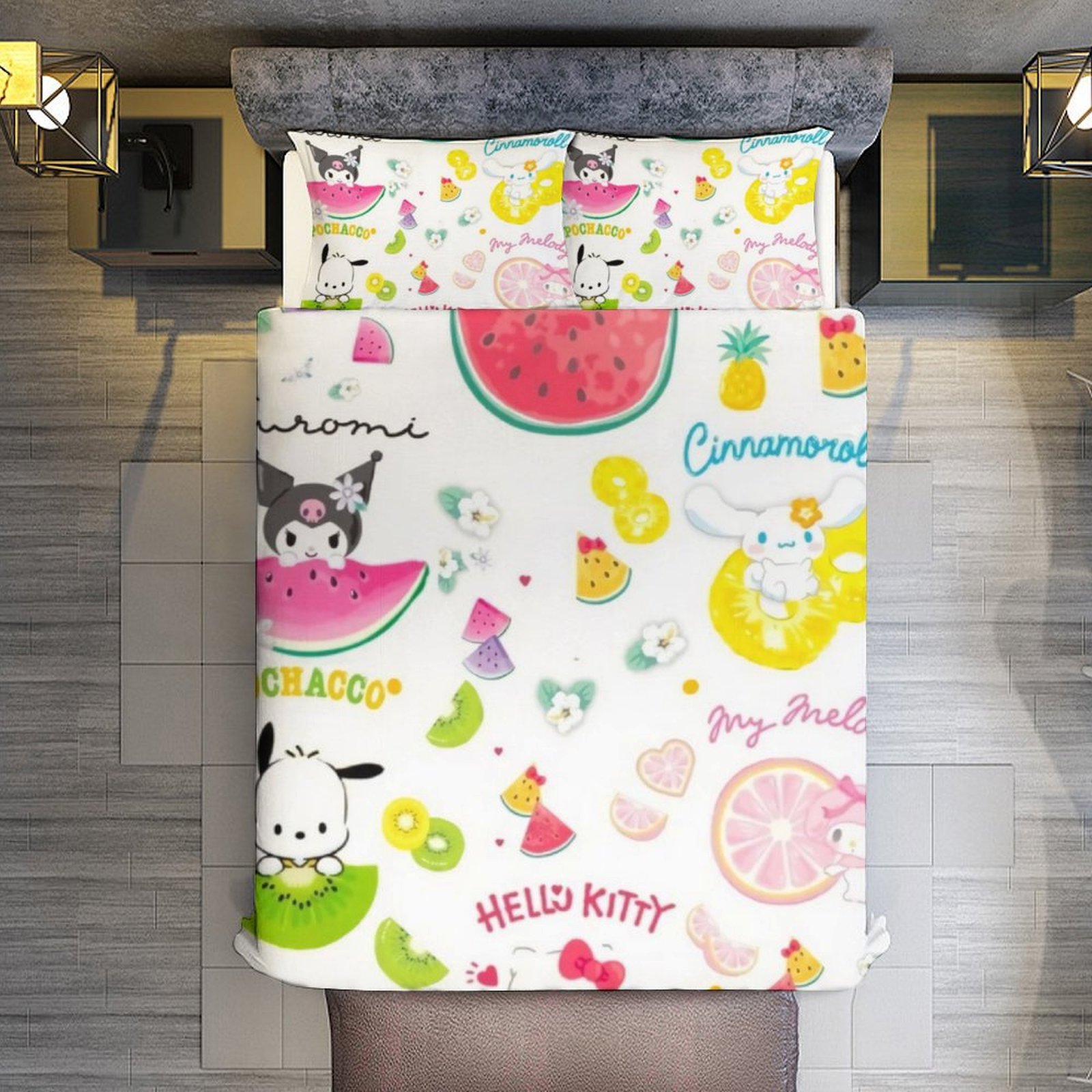 Sheet Set Queen Size,Sanrio-Kuromi And Melody Hello Kitty And Friends ...
