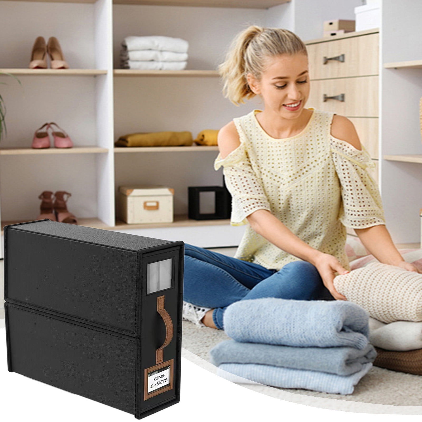 Sheet Set Storage Boxes, Foldable Closet Organizer, Large Capacity ...