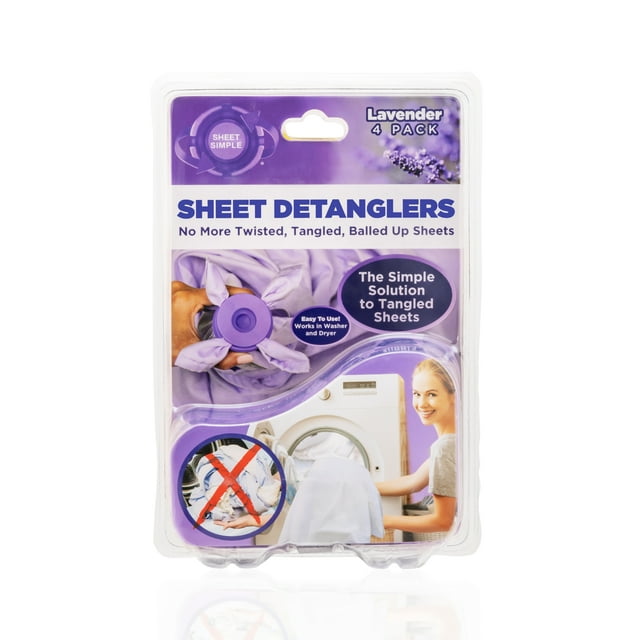 Sheet Simple Lavender Scented Silicone Detanglers, 4 Pack (2 Regular ...