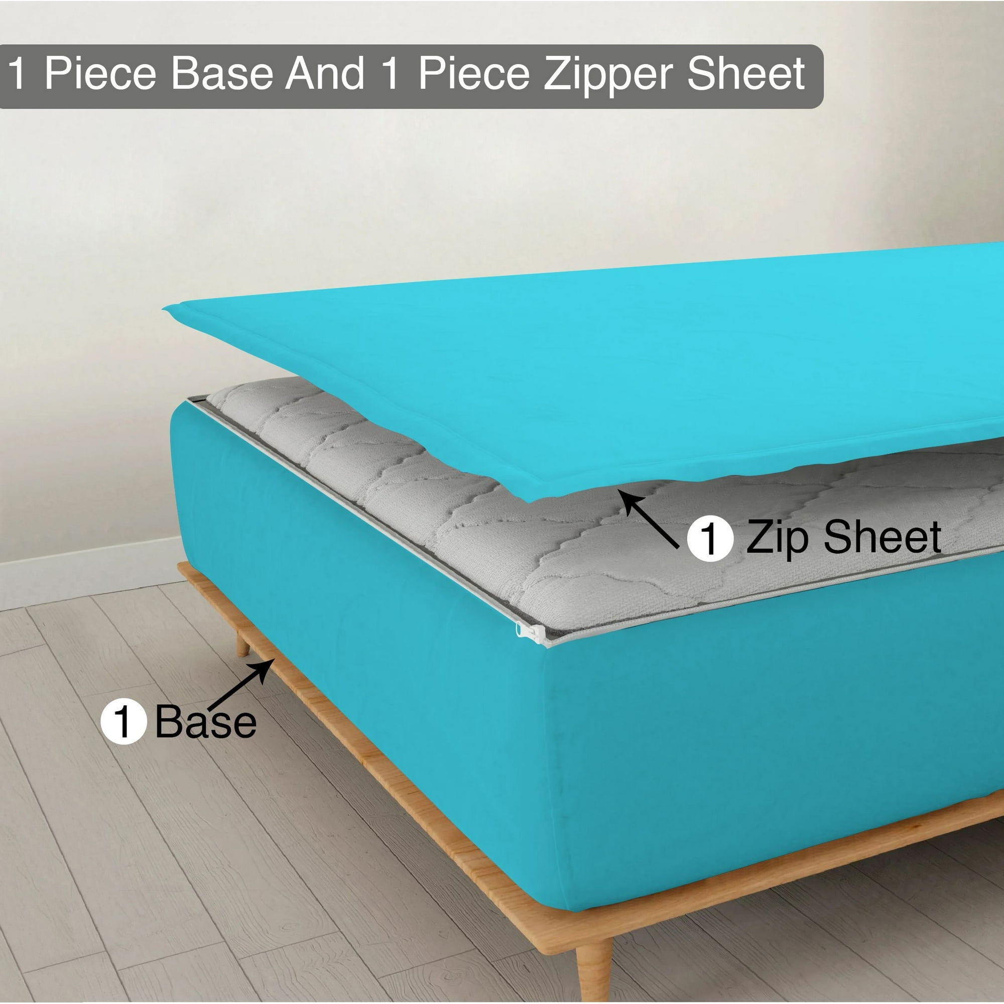 Sheet has Zipper Fitted Sheet, (King Size 76x80) 6 Inch Deep Pocket ...