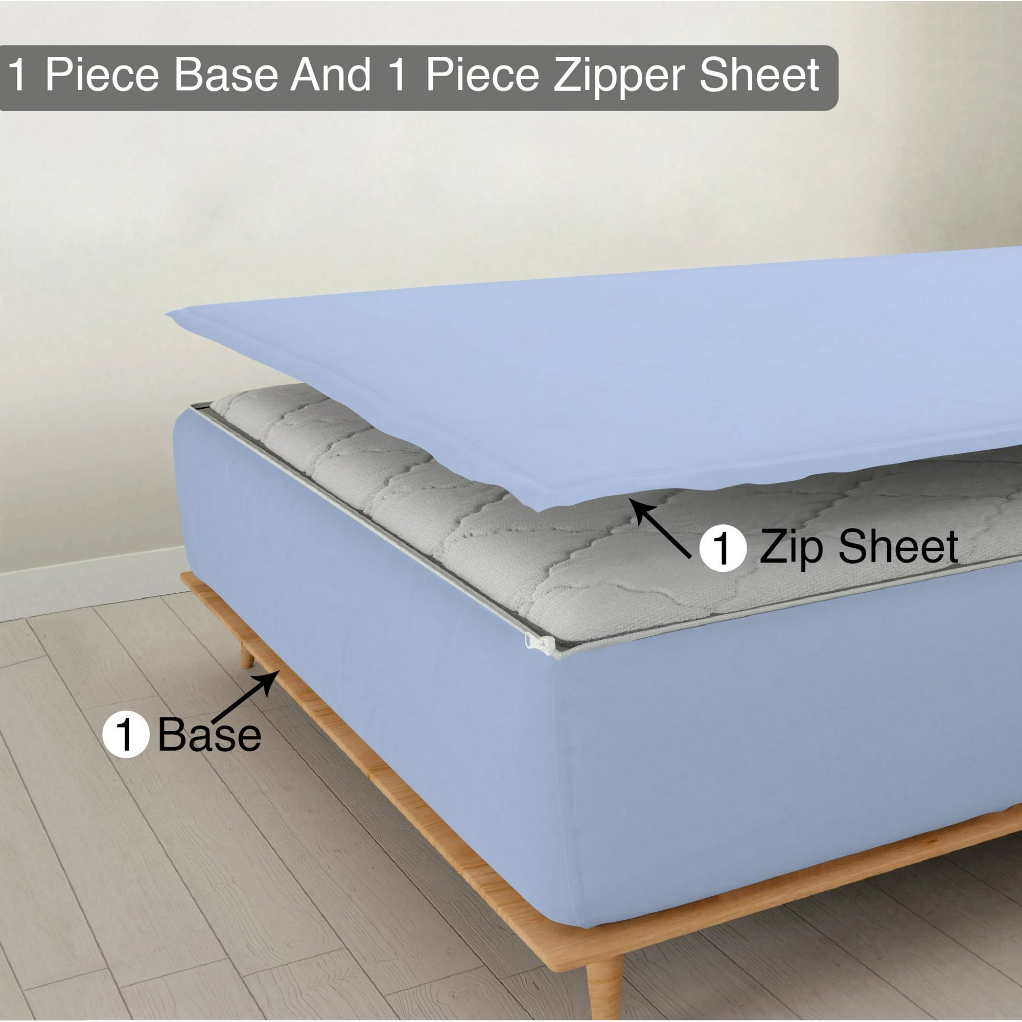 Sheet has Zipper Fitted Sheet, (Queen Size 60x80) 10 Inch Deep Pocket ...