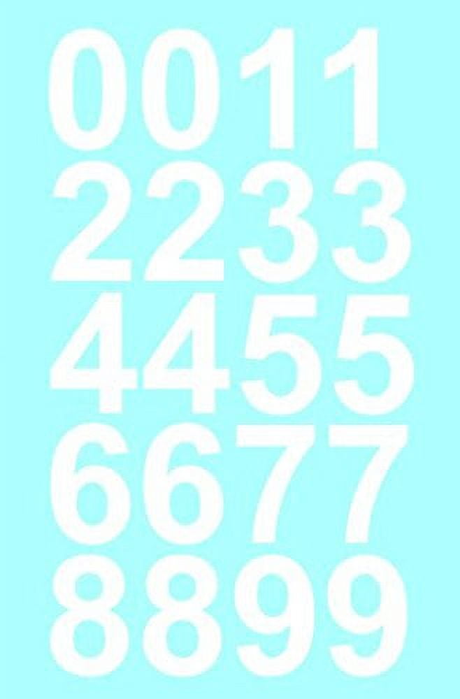 Sheet of 1 Inch (White) Numbers Vinyl Custom Street Address Mailbox ...