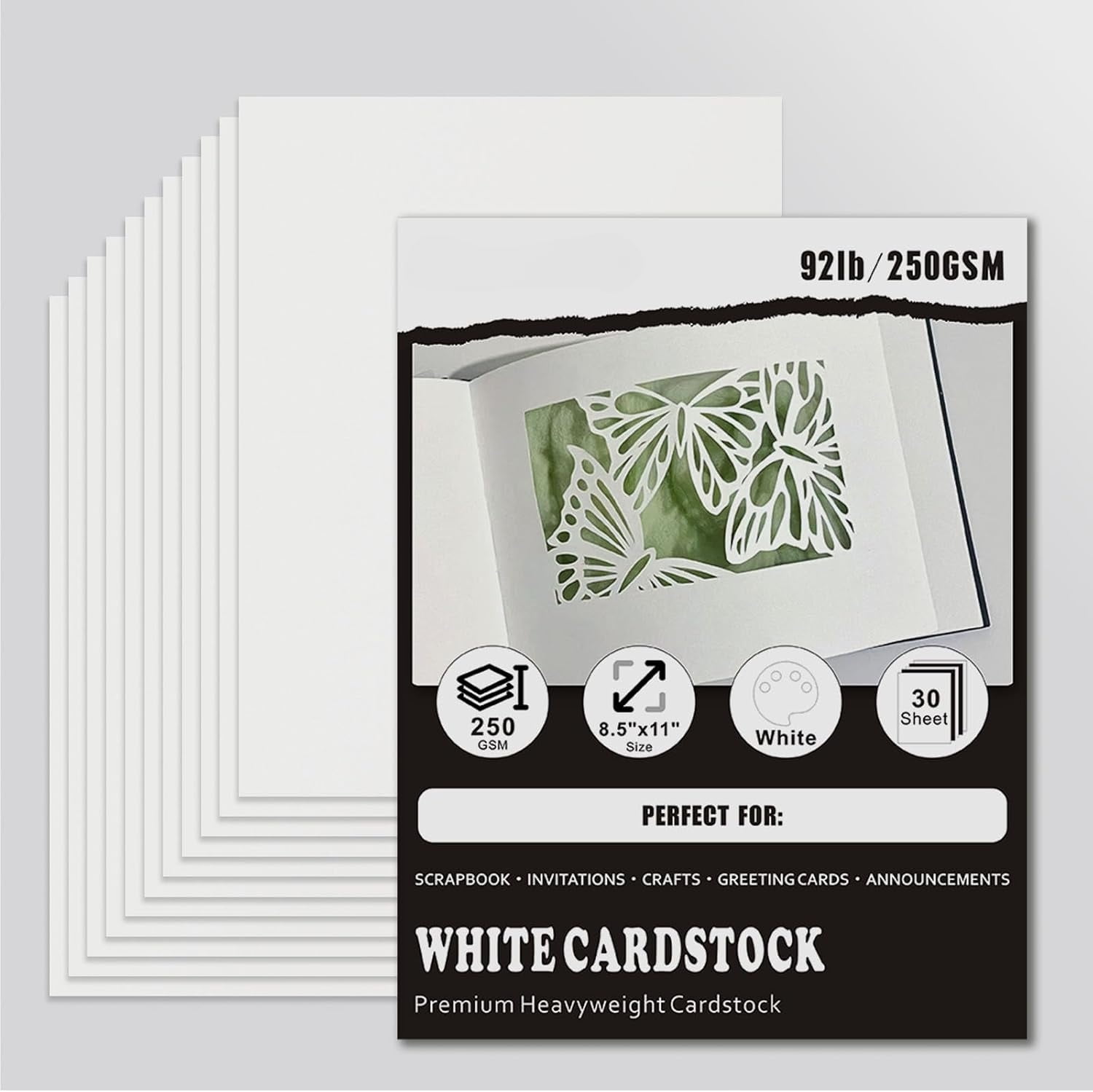 Sheets Black Cardstock, Card Stock,Thick Cover Stock, Heavyweight ...