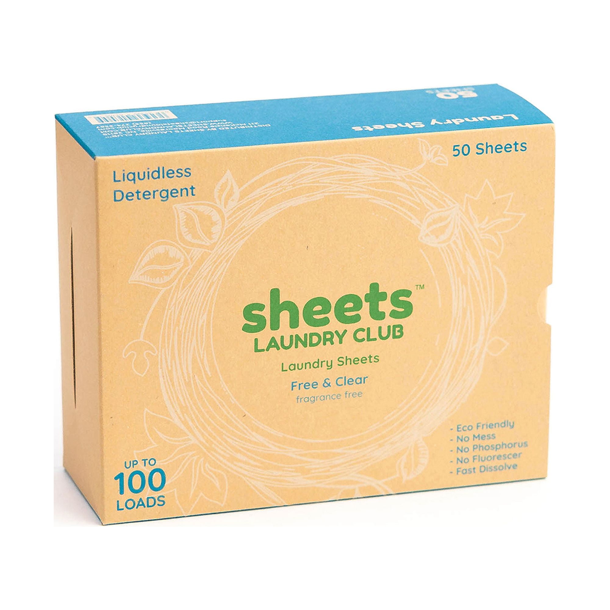 Sheets Laundry Club, Laundry Detergent Sheets, 50 Sheets, Up to 100 ...