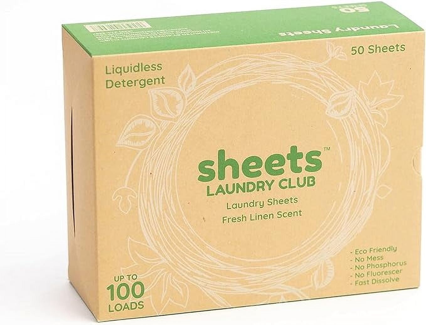 Sheets Laundry Club Laundry Detergent Sheets (Up to 100 Loads) 50 ...