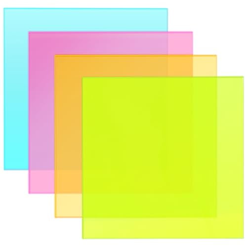 Sheets Translucent Fluorescent Neon Colored 1/8" Thick, 4Pcs 12 x 12 ...