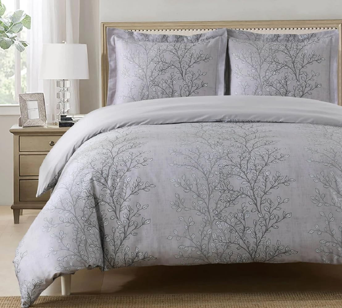 Sheetsnthings 3pc 100% Cotton Duvet Cover Set (King/Calking) Arboreal ...
