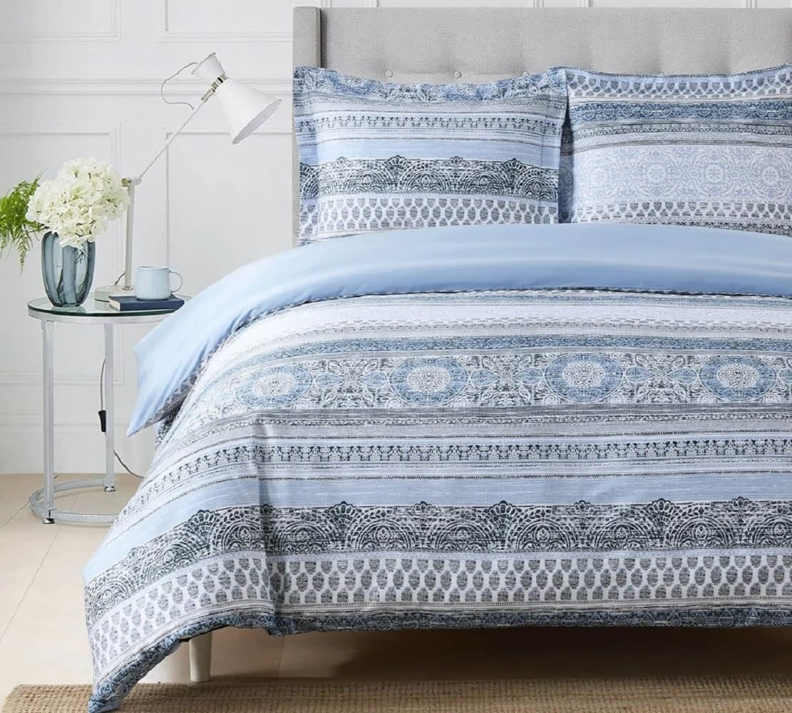 Sheetsnthings 3pc 100% Cotton Duvet Cover Set (King/Calking) Medallion ...