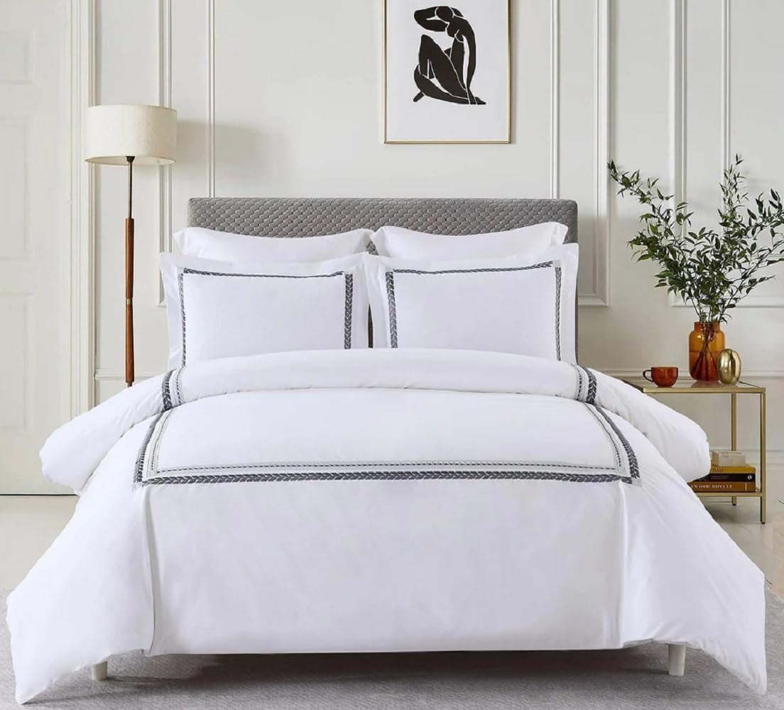 Sheetsnthings 3pc Percale Duvet Cover Set (King/Calking) Sadie ...