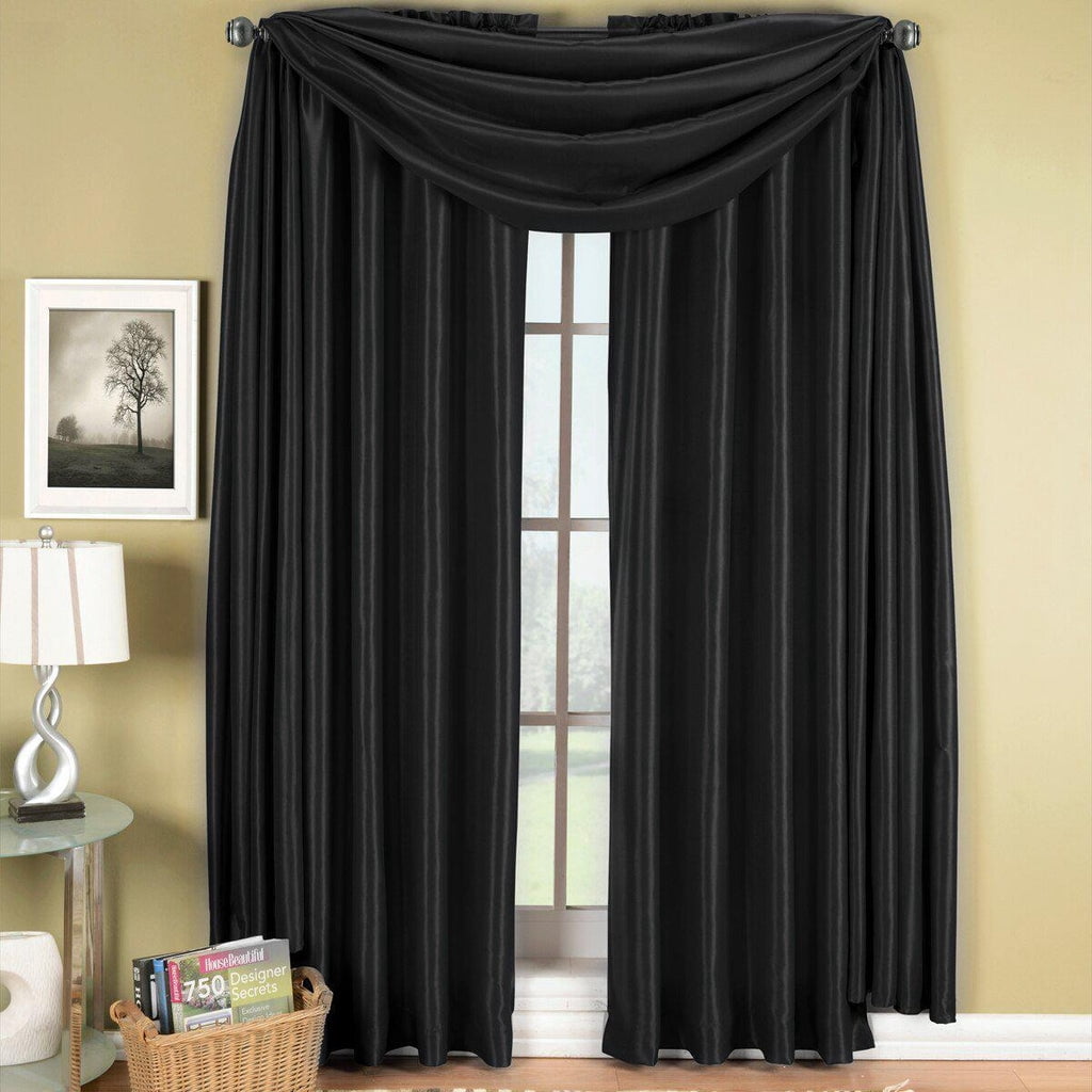 Sheetsnthings Black One Soho Scarf Window Treatment 42x216 Long ...