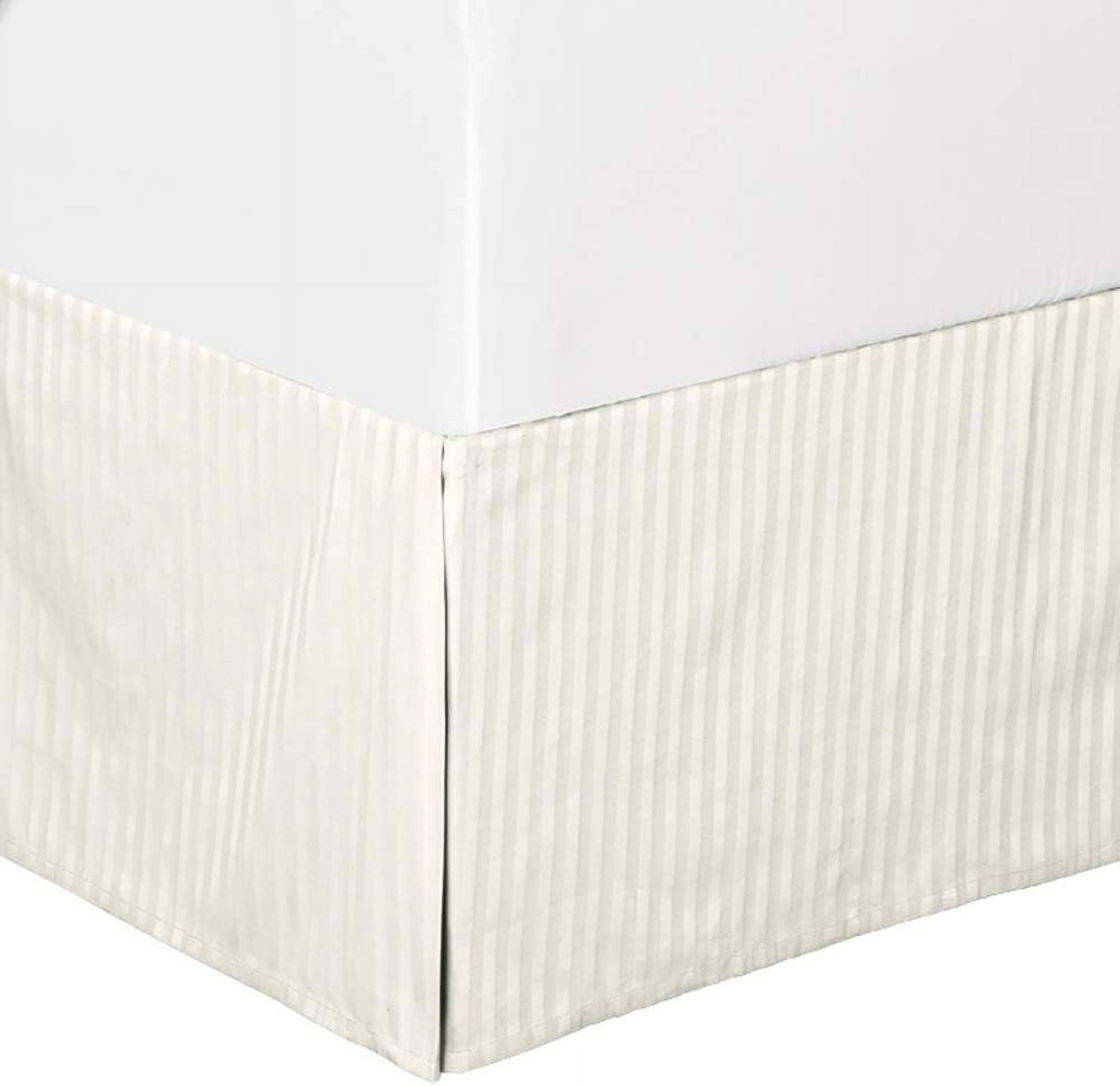 Sheetsnthings Damask Striped 300-Thread-Count, 100% Cotton King Pleated ...