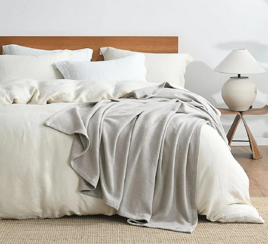Sheetsnthings Medium Weight 100% Cotton Blanket Jacquard (King/Calking ...