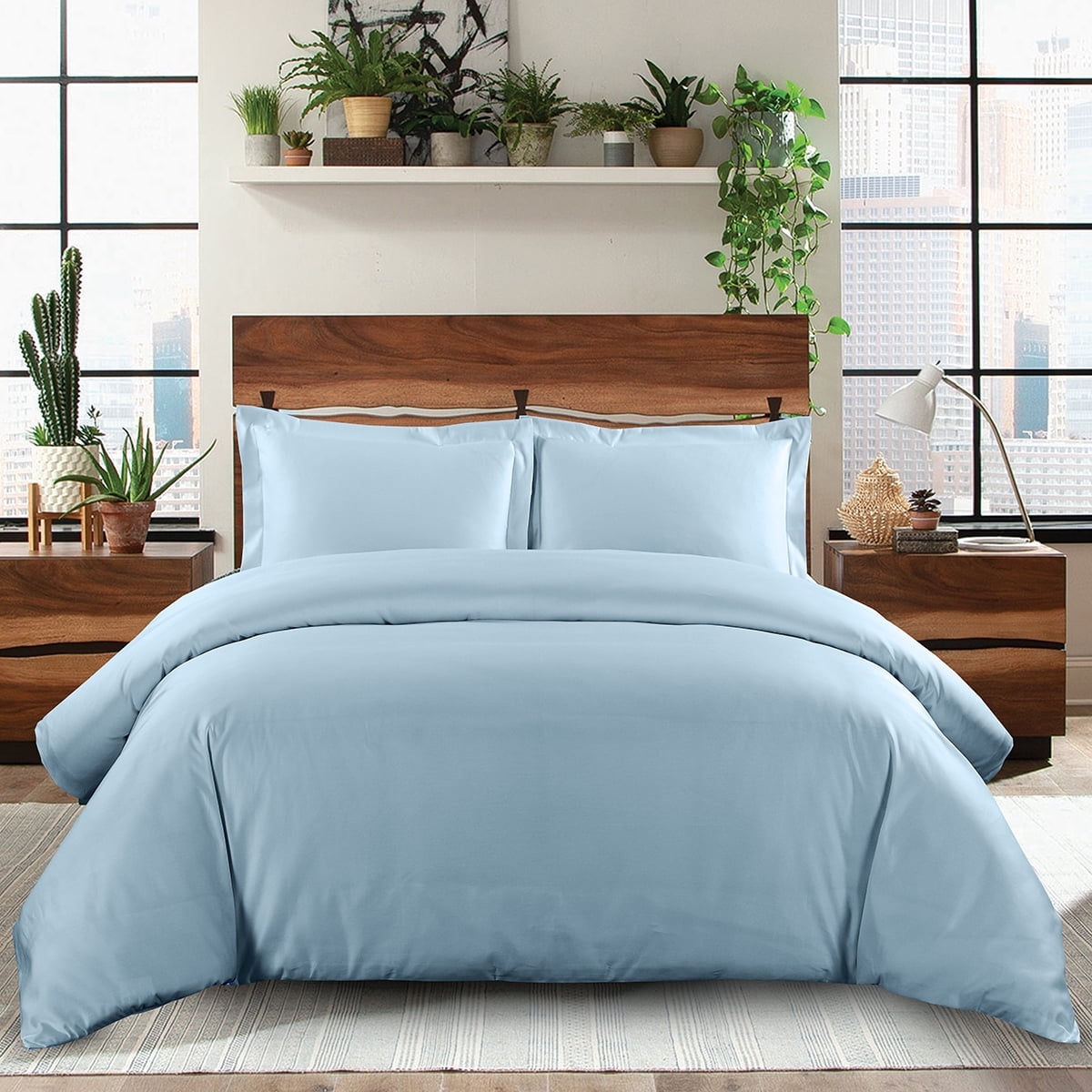 Sheetsnthings Palatial King 120x98 Duvet Cover Set (Blue) Luxury Cotton ...