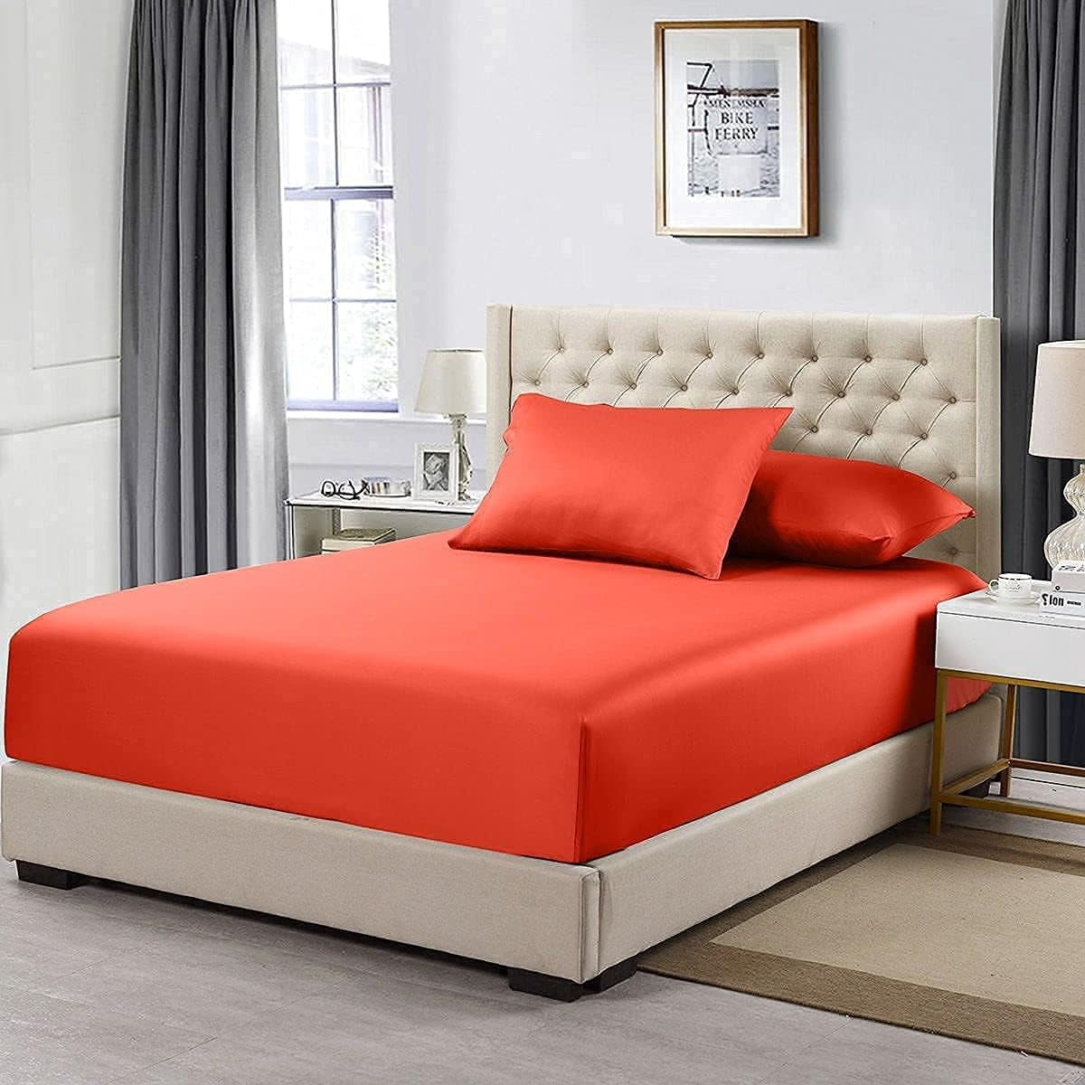 Sheetsnthings Viscose from Bamboo Fitted Bottom Sheet Only, Split Top ...