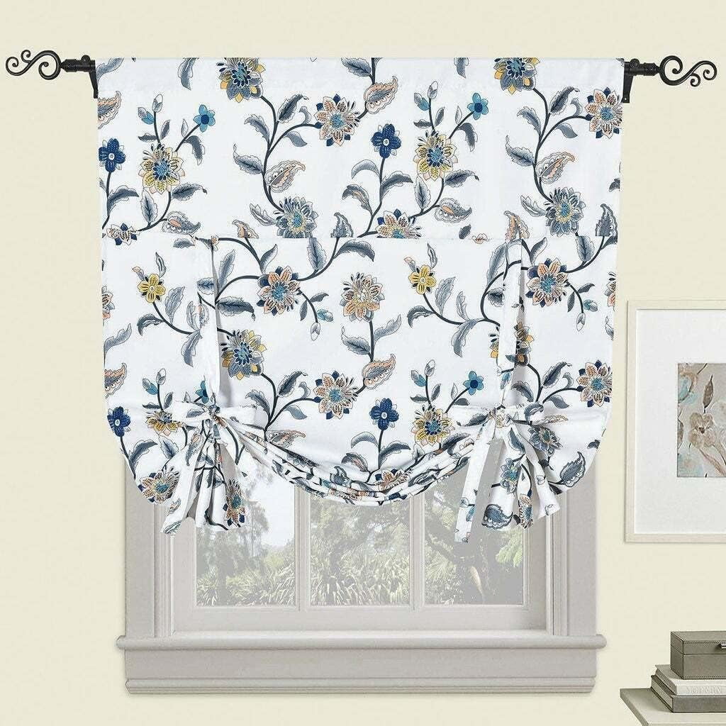 Sheetsnthings Window Curtain Shade, Room Darkening Tie-Up Shade (46W x ...