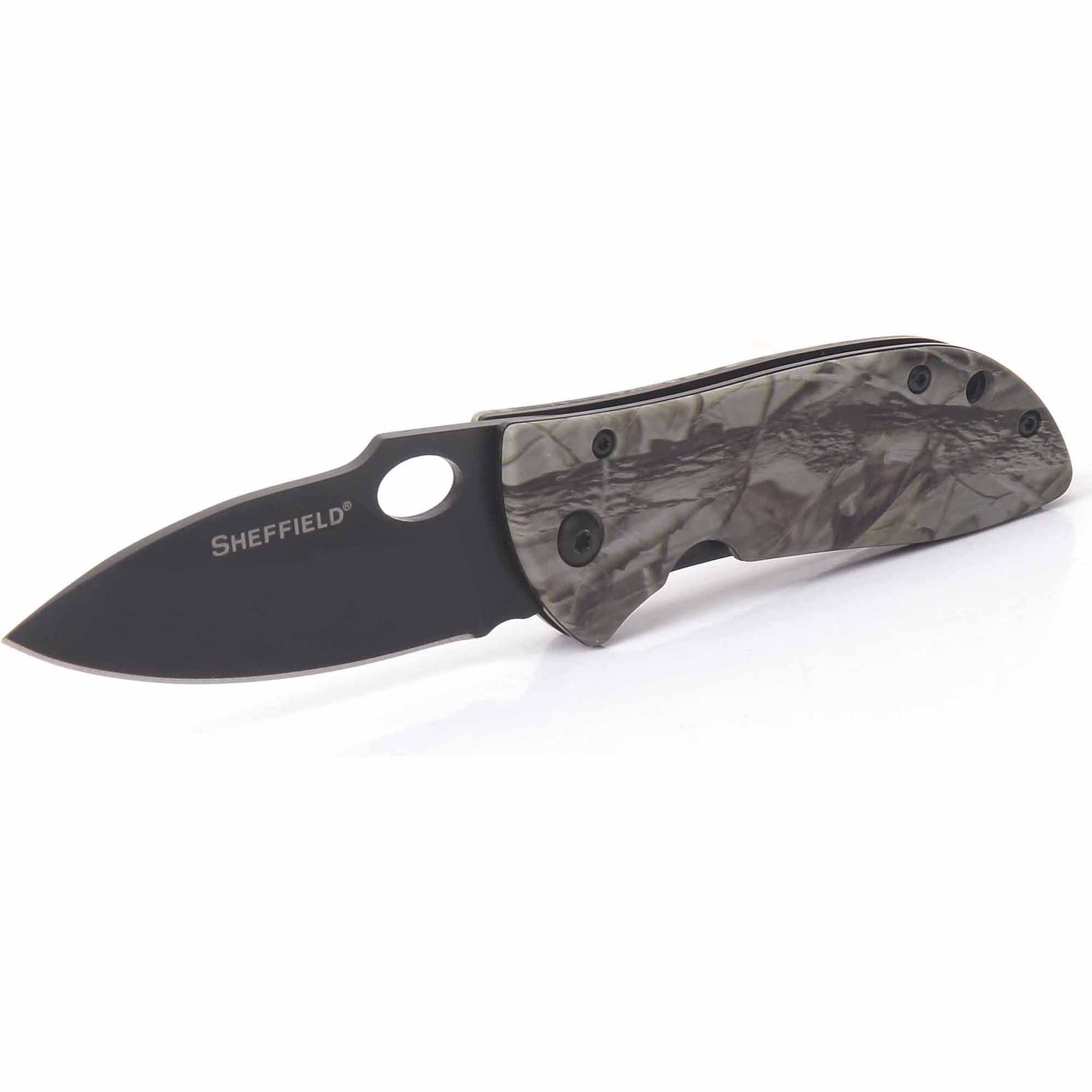 Sheffield 3" Steel Blade Hunting Knife with Camouflage Handle - Walmart.com