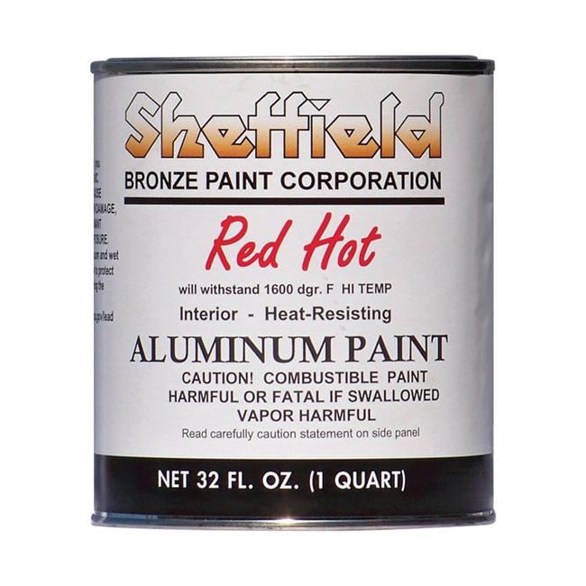 Sheffield Bronze 1815232 Red Hot Silver High Heat Paint, 32 oz - Case ...