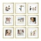Sheffield Home 9 Piece Gallery Wall Frame Set, 12x12 in. Matted to 8x8 in. (Gold) - Walmart.com