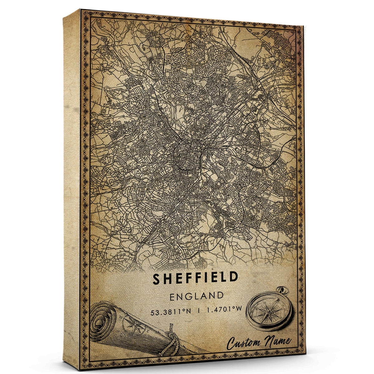 Sheffield Map Poster, England Map Art Poster, Canvas, Sheffield Map ...