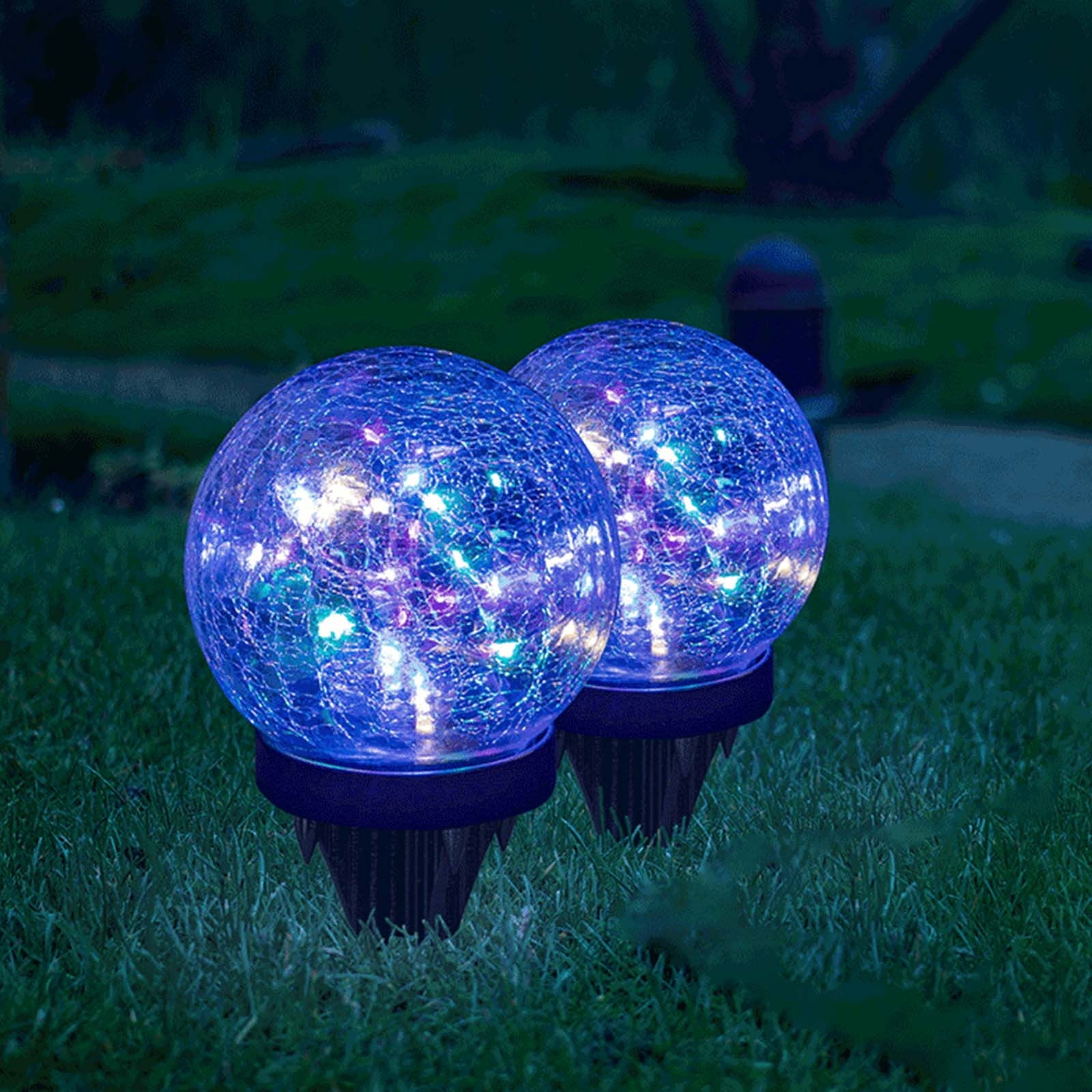 Sheghy 2024 Clearance Items Solar LED Glass Ball Garden Lamp Crackle ...
