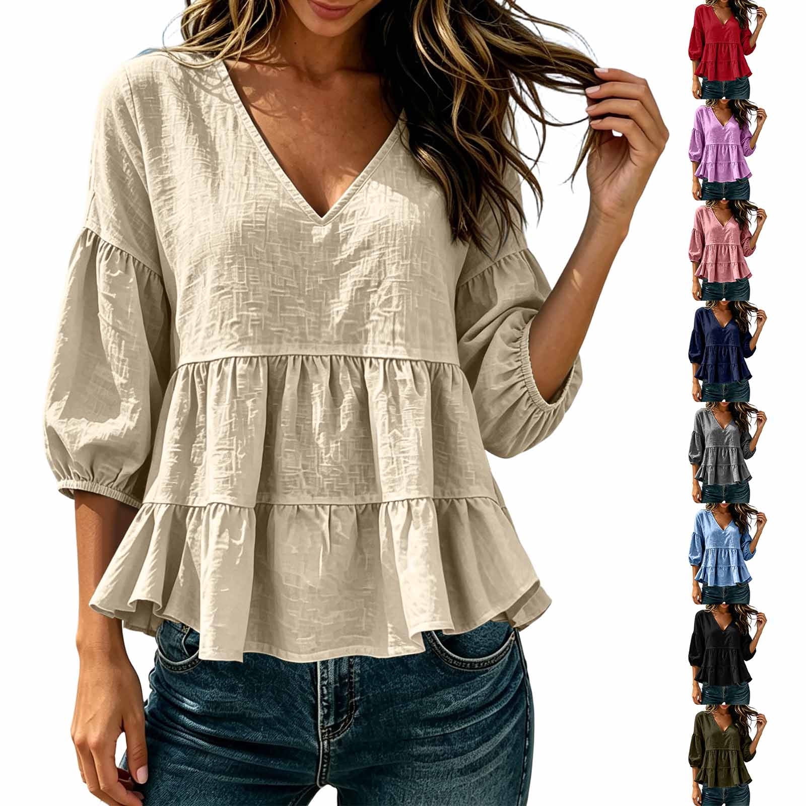 Sheghy Striped Shirt Women 100%Cotton Women Elegant Plaid Blouse, V ...