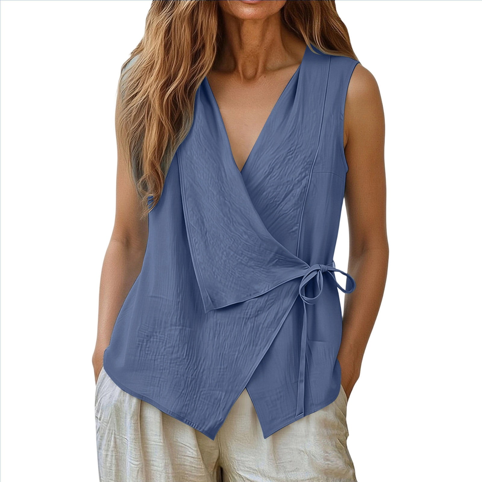 Sheghy Women's Tops, Tees & Blouses Casual V Neck Strap Sleeveless ...