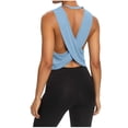 Sheghy Womens Workout Tops Summer Casual Ribbed Backless Yoga Fitness ...