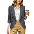 Sheghy Workouts Tops Lapel Open Front 3/4 Sleeve Pocket Business Suit ...