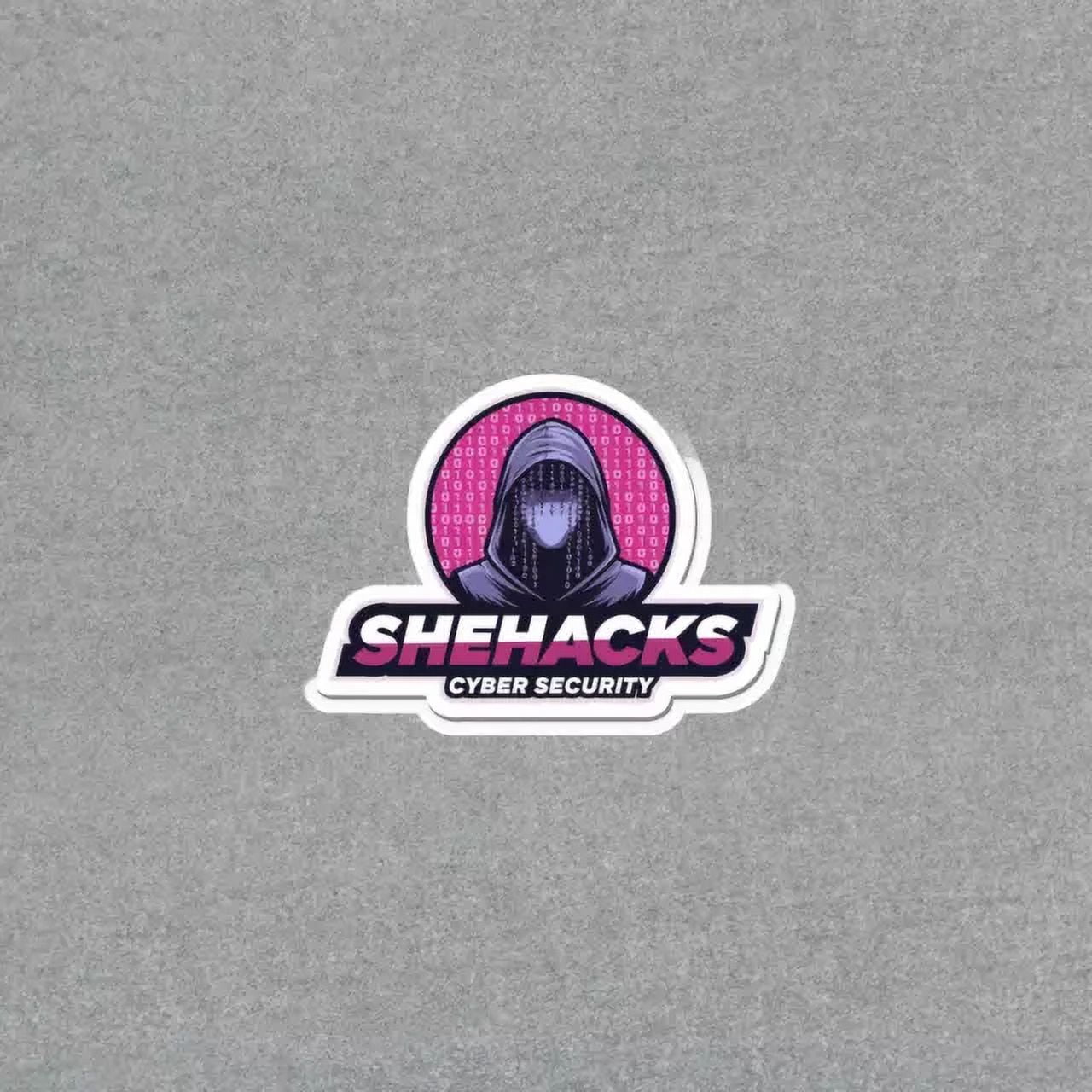 Shehacks Cyber Security Sticker - Hooded Hacker Girl Binary Codephone ...