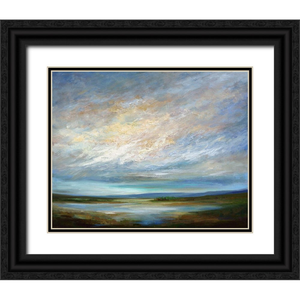 Sheila Finch 14x12 Black Ornate Wood Framed with Double Matting Museum ...