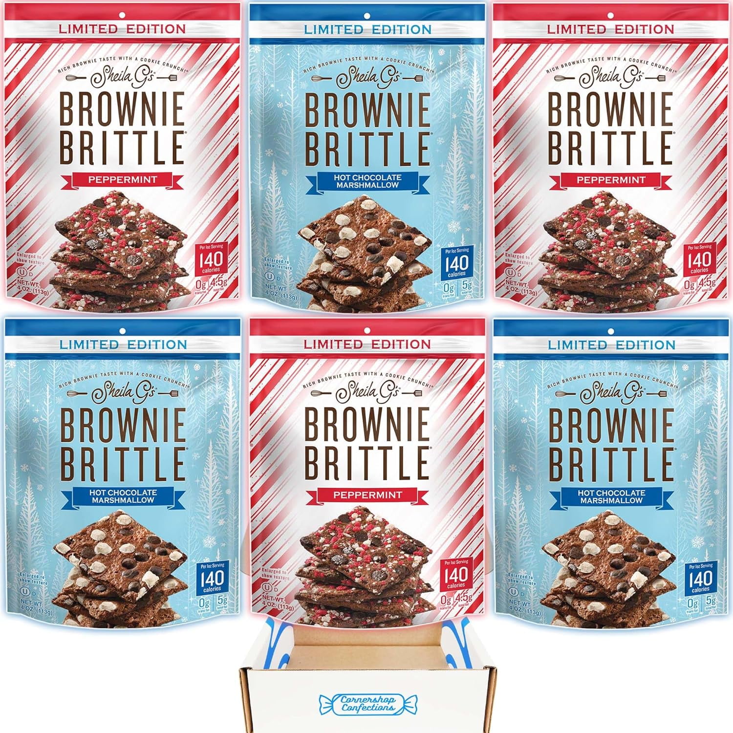 Sheila G's Brownie Brile 6 Bag Limied Ediion Holiday Variey Pack - 3 ...