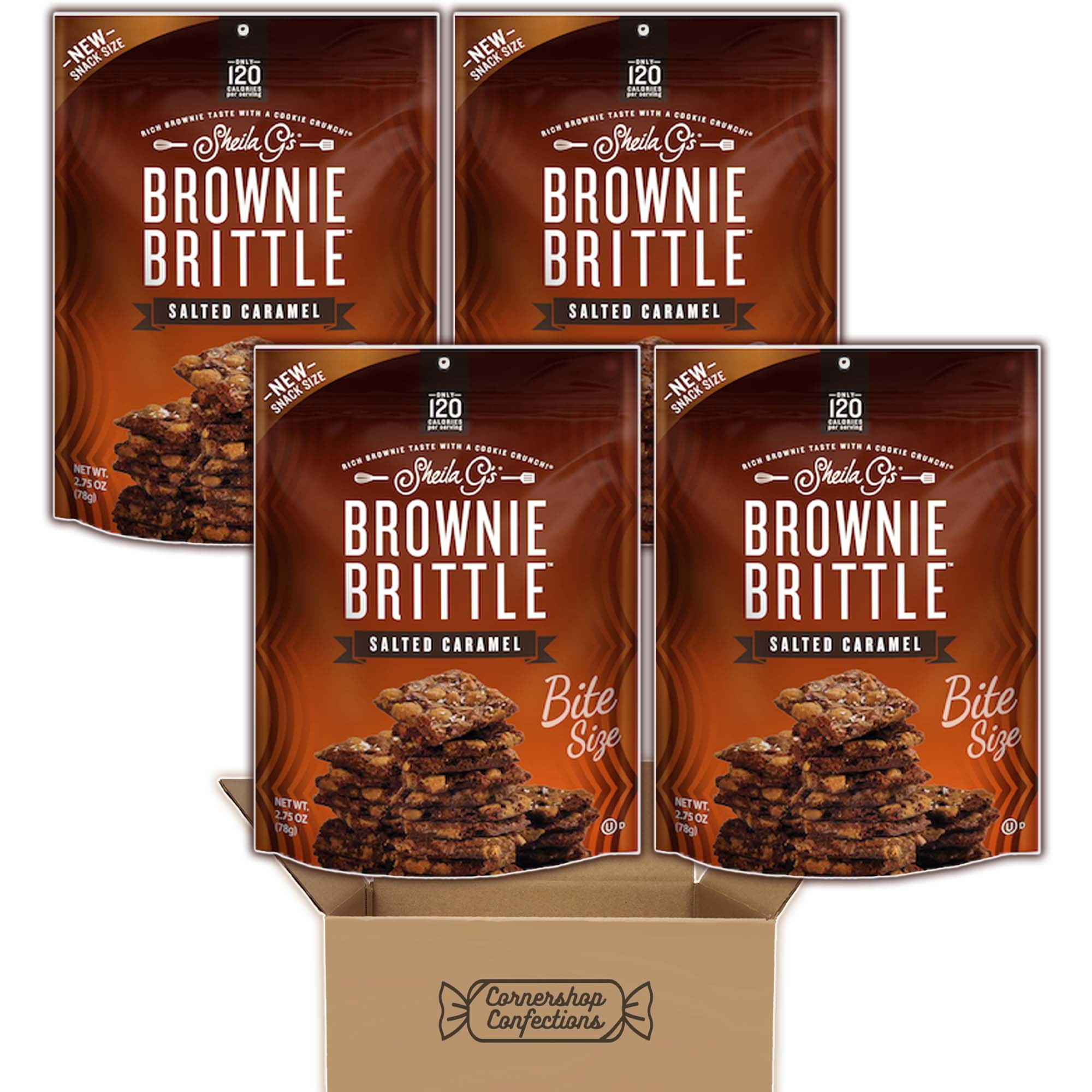 Sheila G's Brownie Brittle Bite Size Salted Caramel Bundle - 4 ...