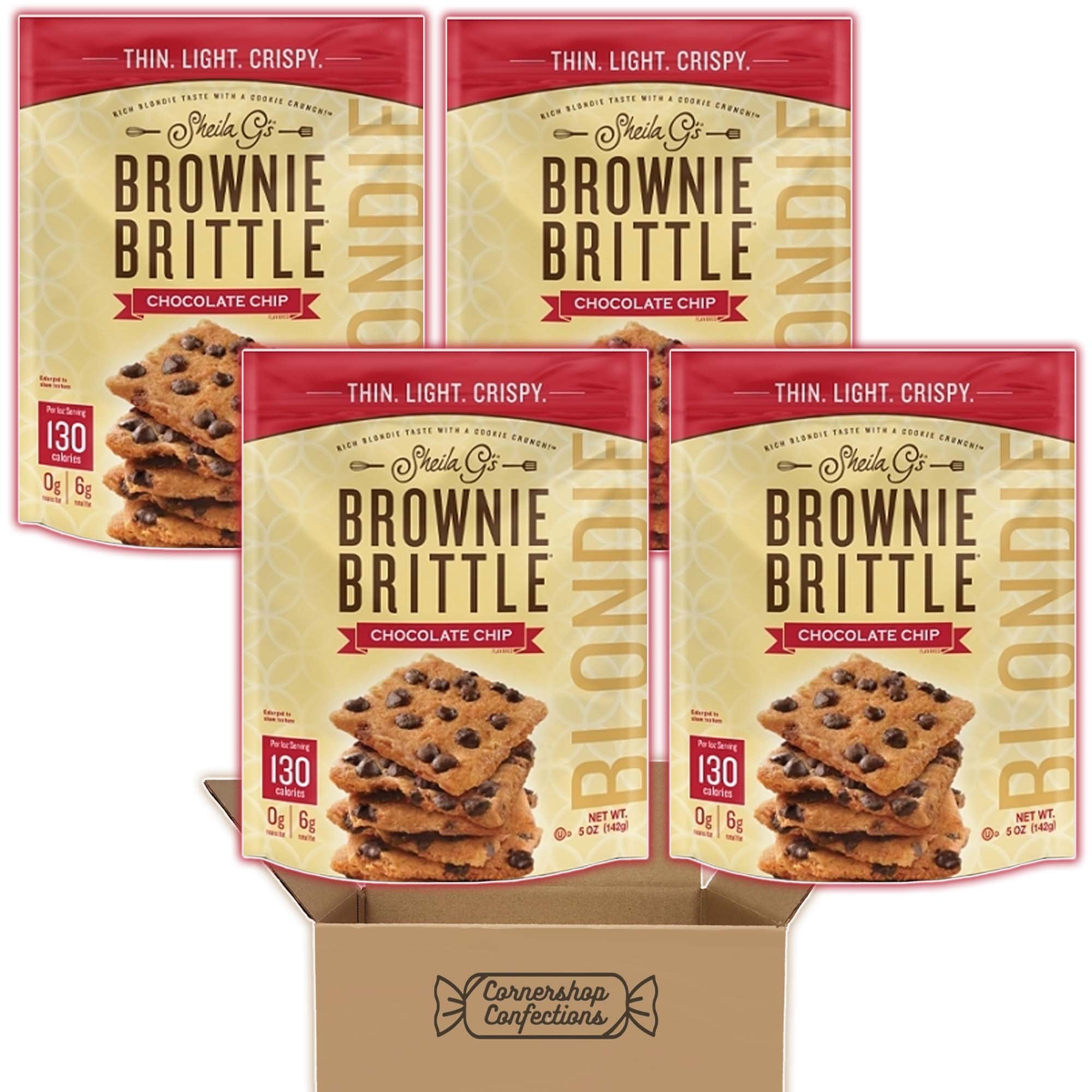 Sheila G's Brownie Brittle Bundle Pack - Chocolate Chip Blondie - 4 ...