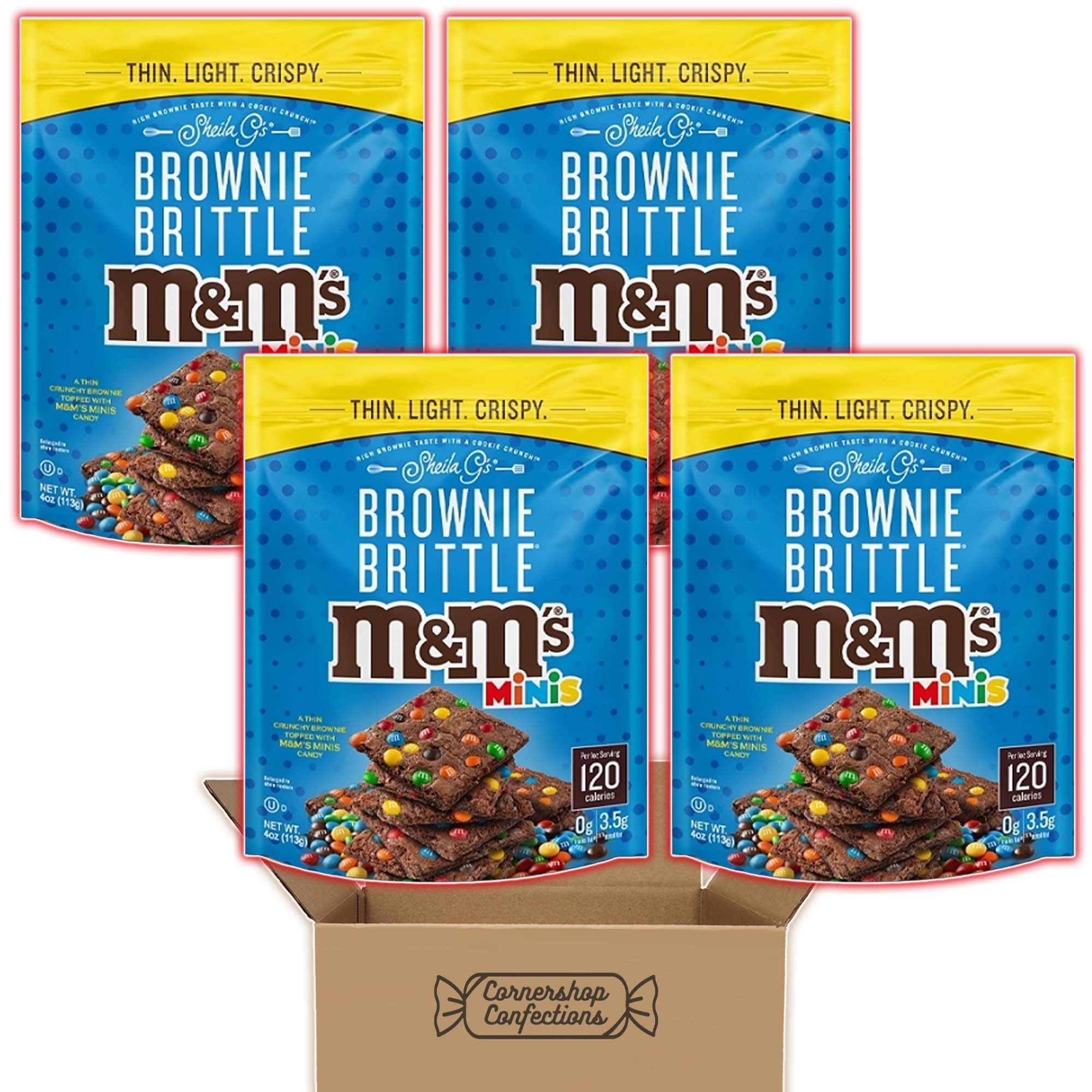Sheila G's Brownie Brittle Bundle Pack - M&M's Minis - 4 Resealable 4 ...