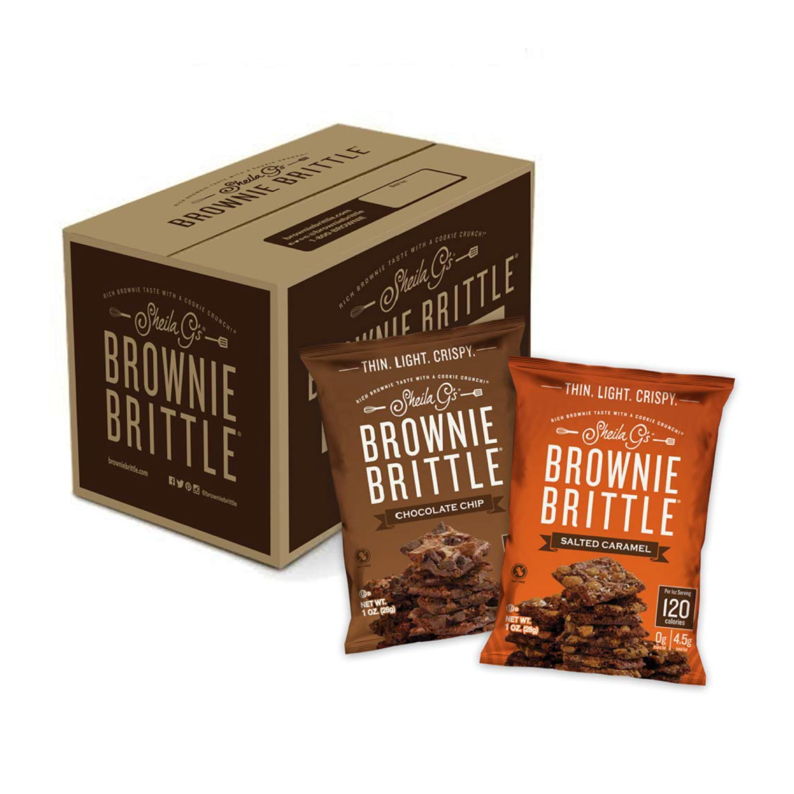 Sheila G's Brownie Brittle - Chocolate Chip & Salted Caramel Thin and ...