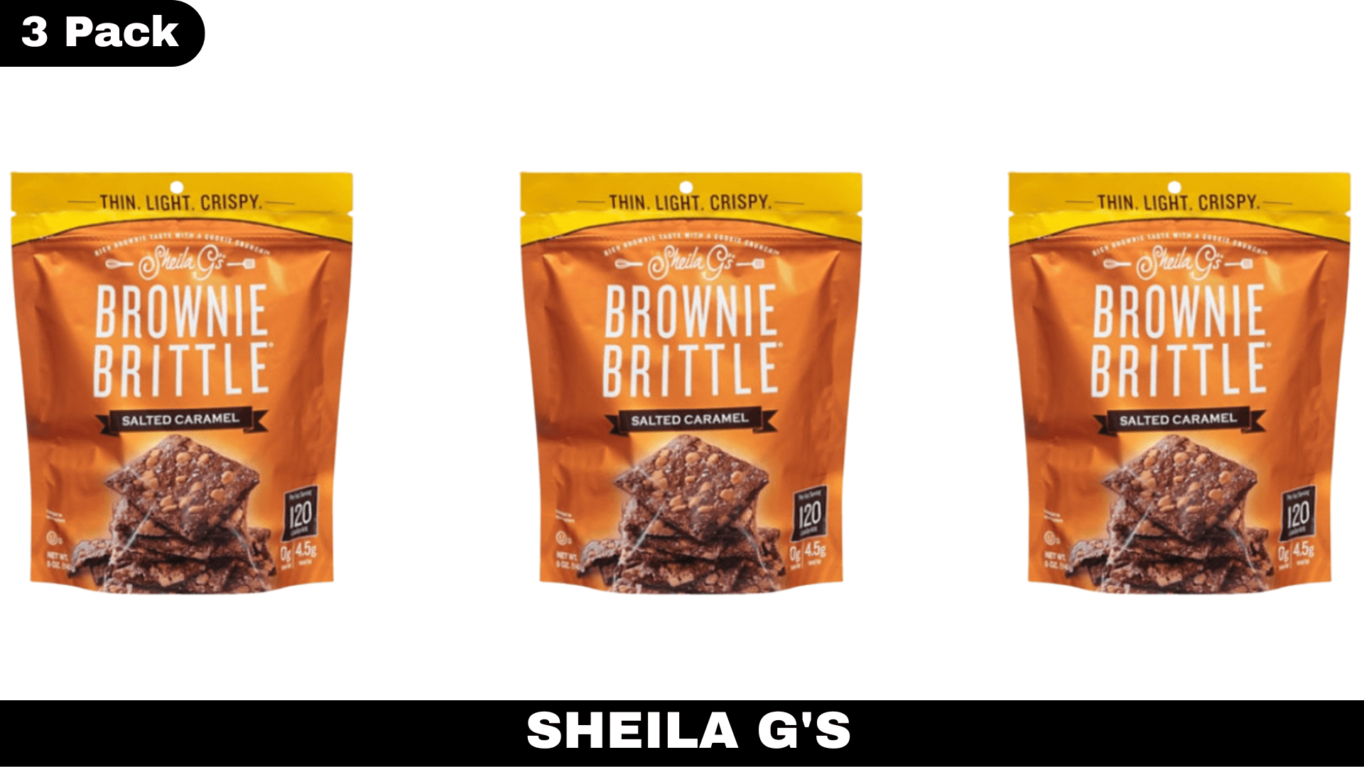 Sheila G's Brownie Brittle Salted Caramel Snack, Thin Crispy Brownie ...