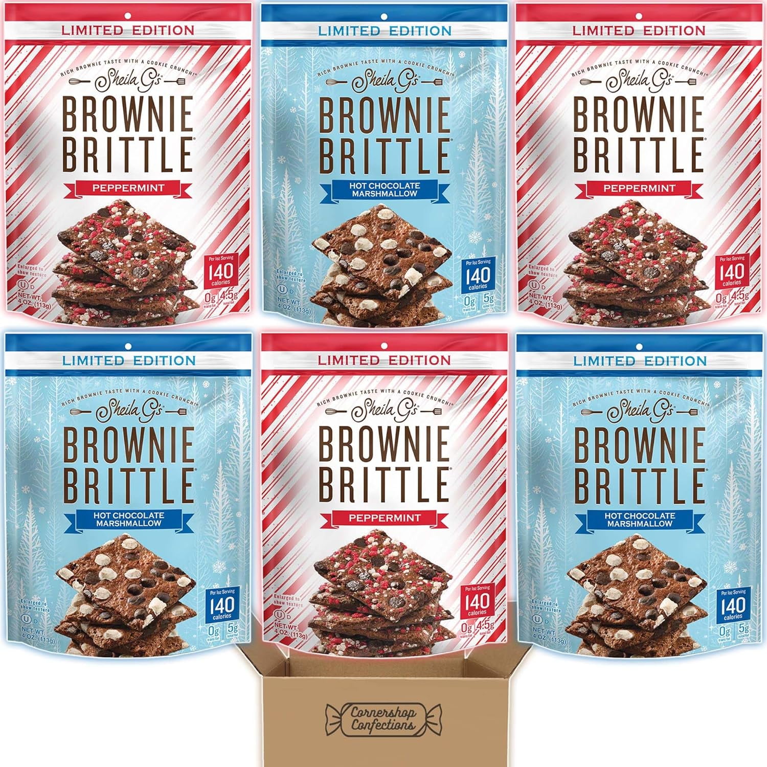 Sheila G's Holiday Gif Box - 6 Bags of Brownie Brile in Marshmallow and ...