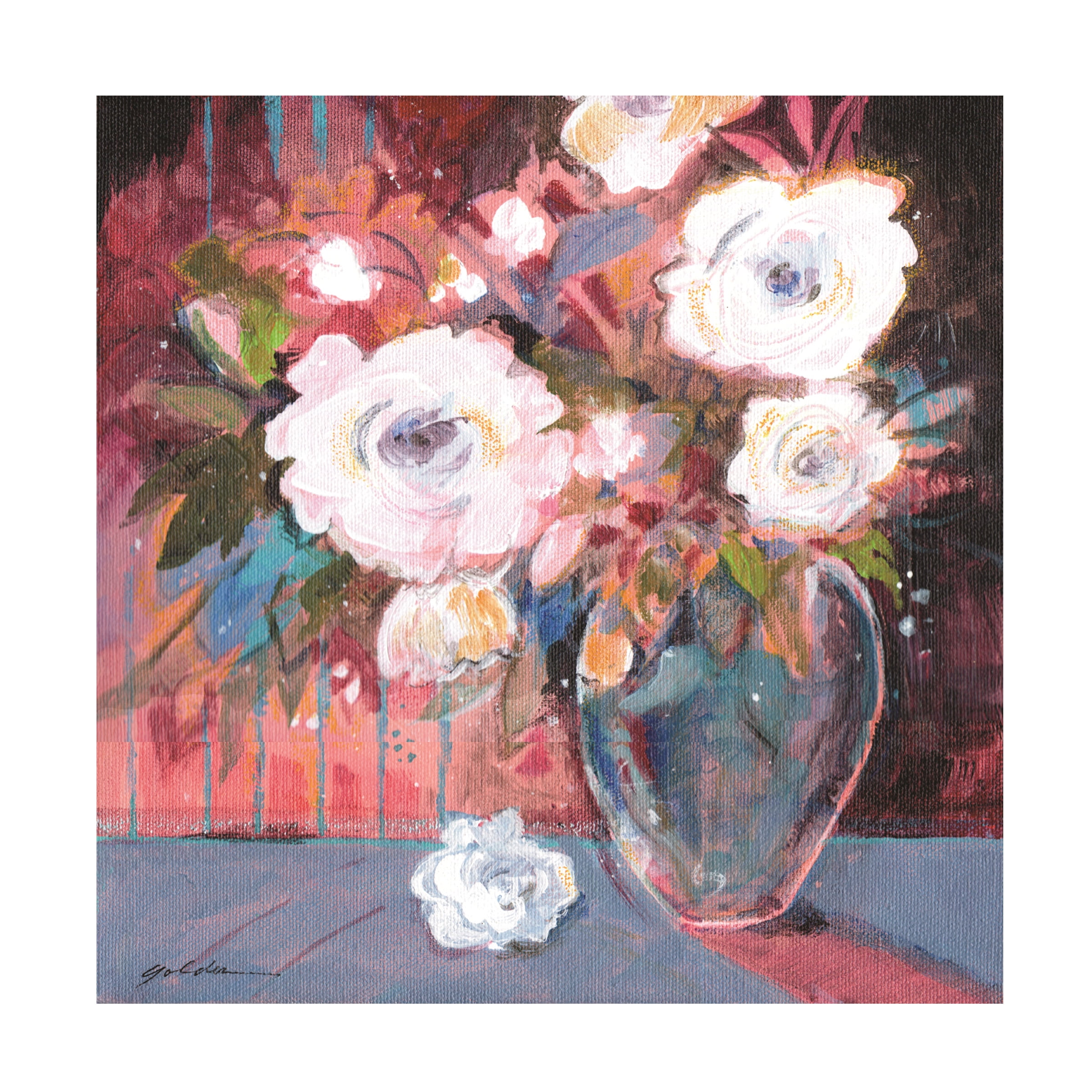 Sheila Golden 'White Flowers 5' Canvas Art - Walmart.com