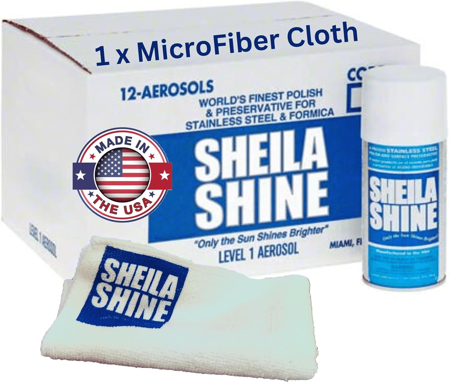 Sheila Shine 12 x 10oz w/Microfiber Cloth Stainless Steel Cleaner and ...