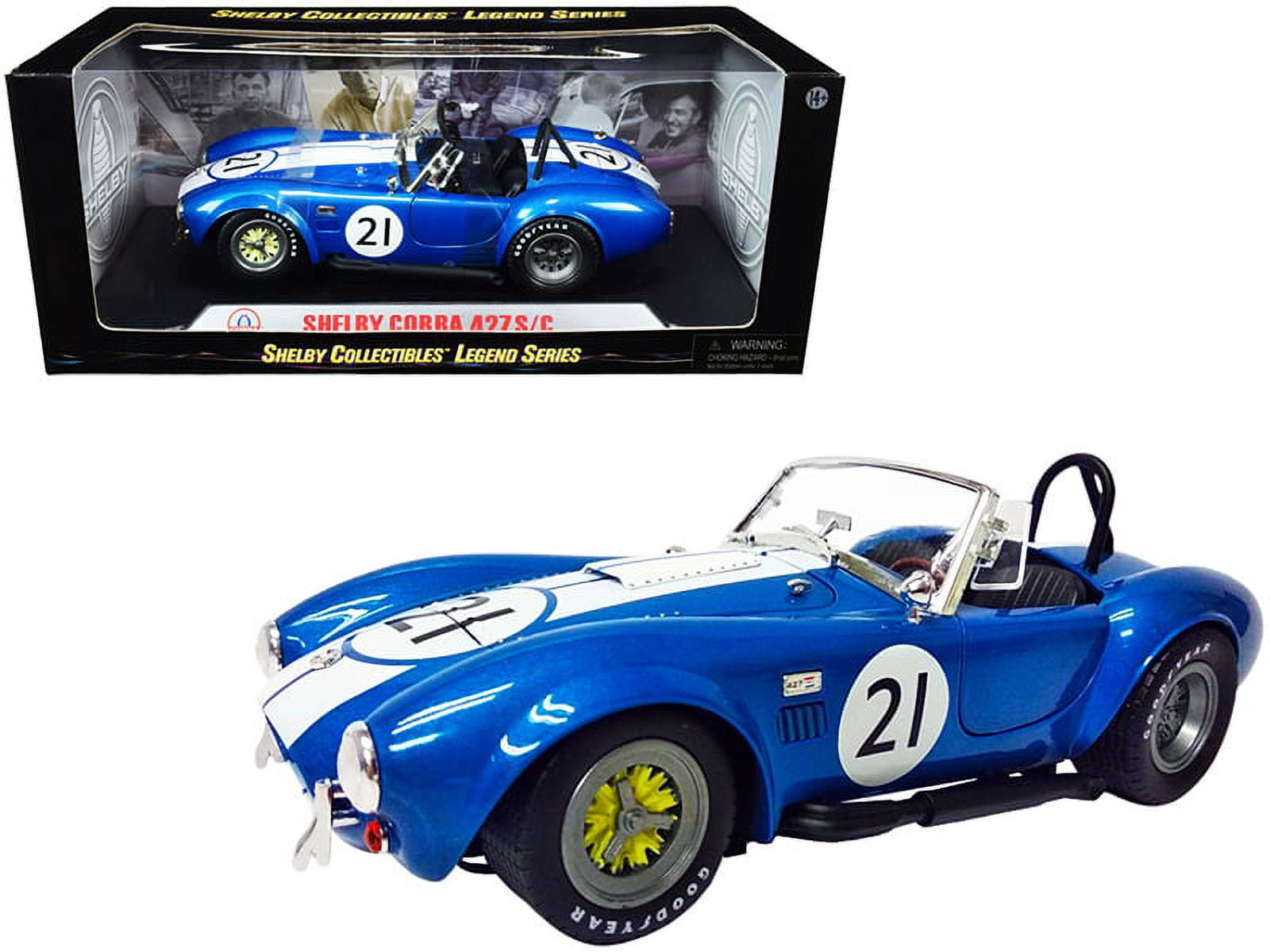 Shelby Cobra 427 S/C #21 Blue Metallic with White Stripes 1/18 Diecast ...