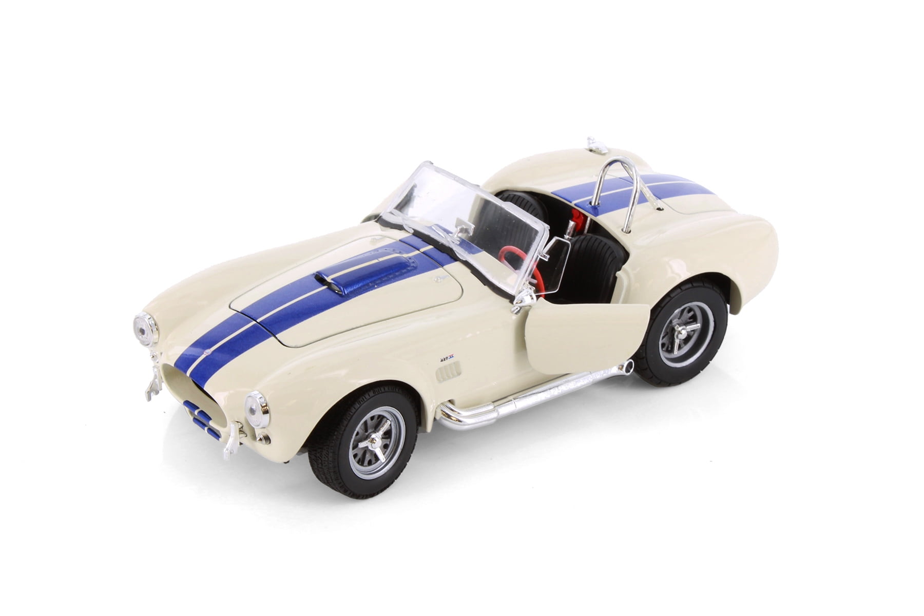 Shelby Cobra 427 SC Convertible, Ivory w/Blue Stripes- Welly 24002/4D ...
