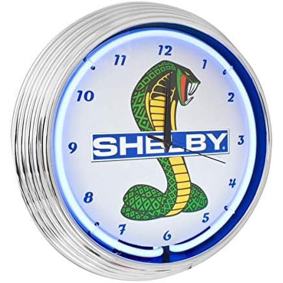 Shelby Cobra Blue Light Up Neon Wall Clock 15-Inch - Walmart.com
