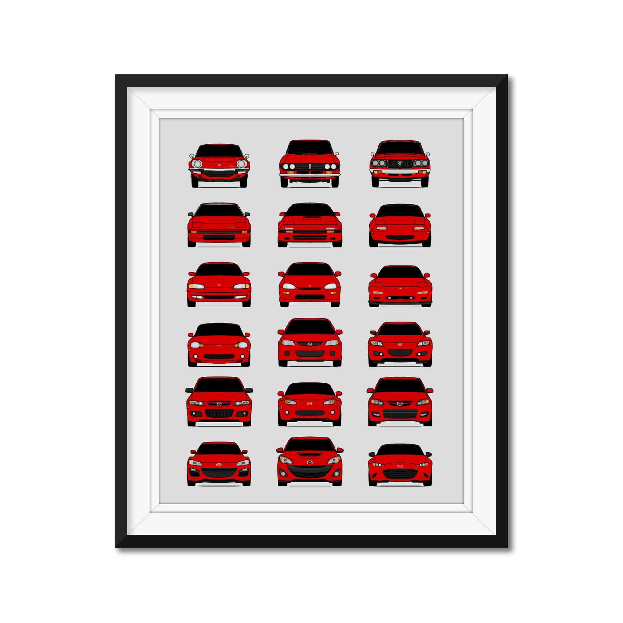Shelby Mustang GT350 Generations History Art Print, Handmade Metallic ...