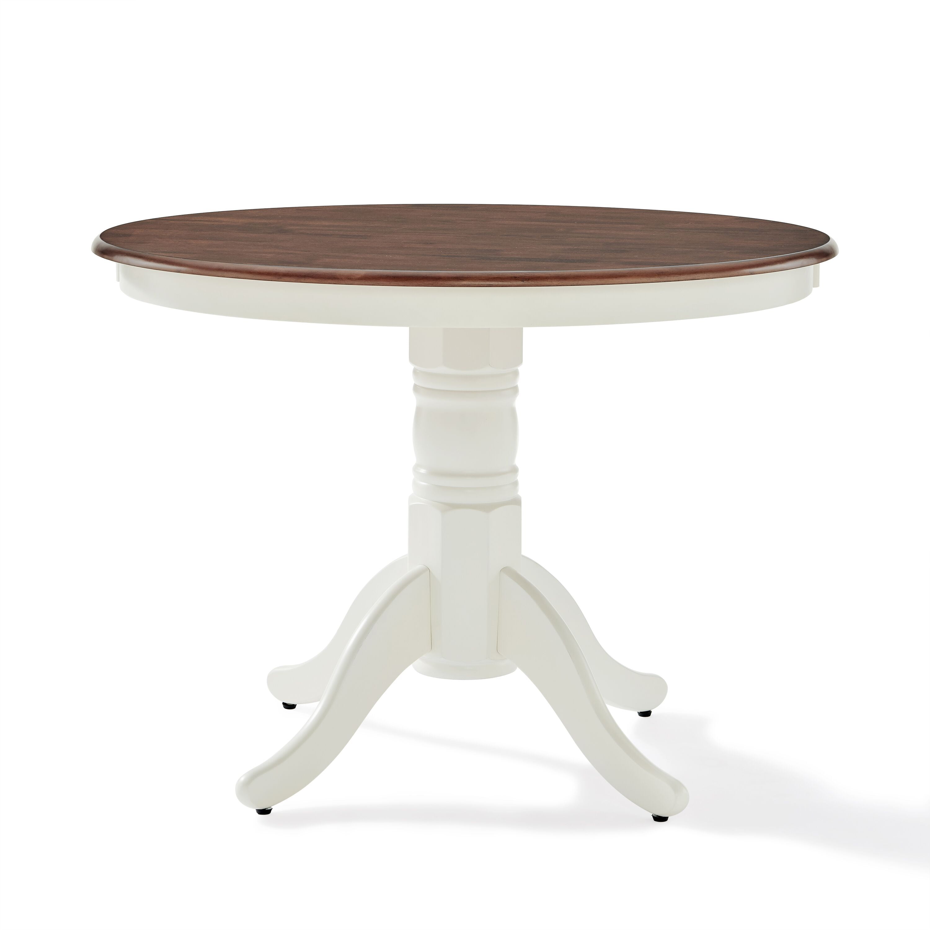 Crosley, Shelby Round Dining Table, 48", Farmhouse distressed white ...