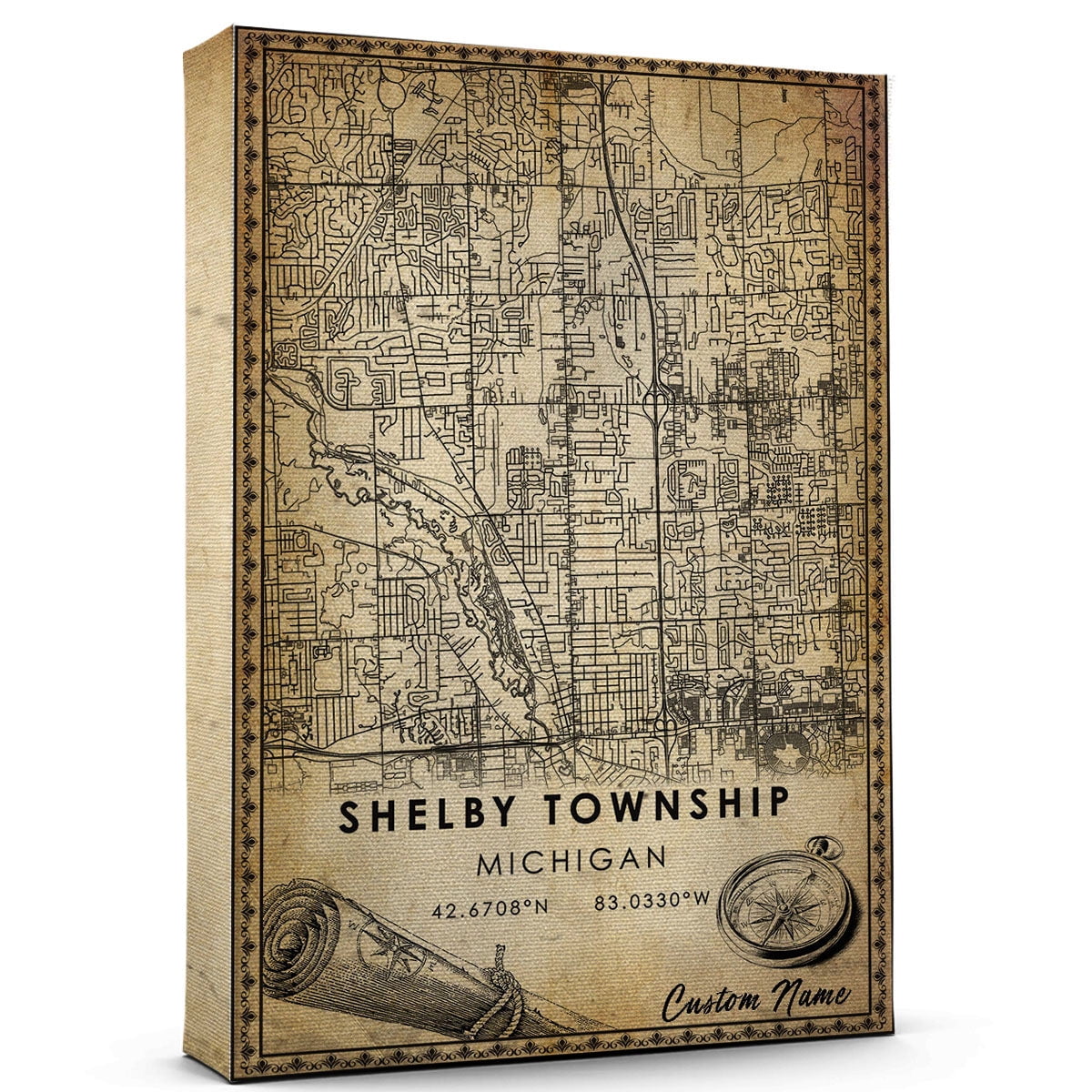 Shelby Township Map Poster, Michigan Map Art Poster, Canvas, Shelby ...